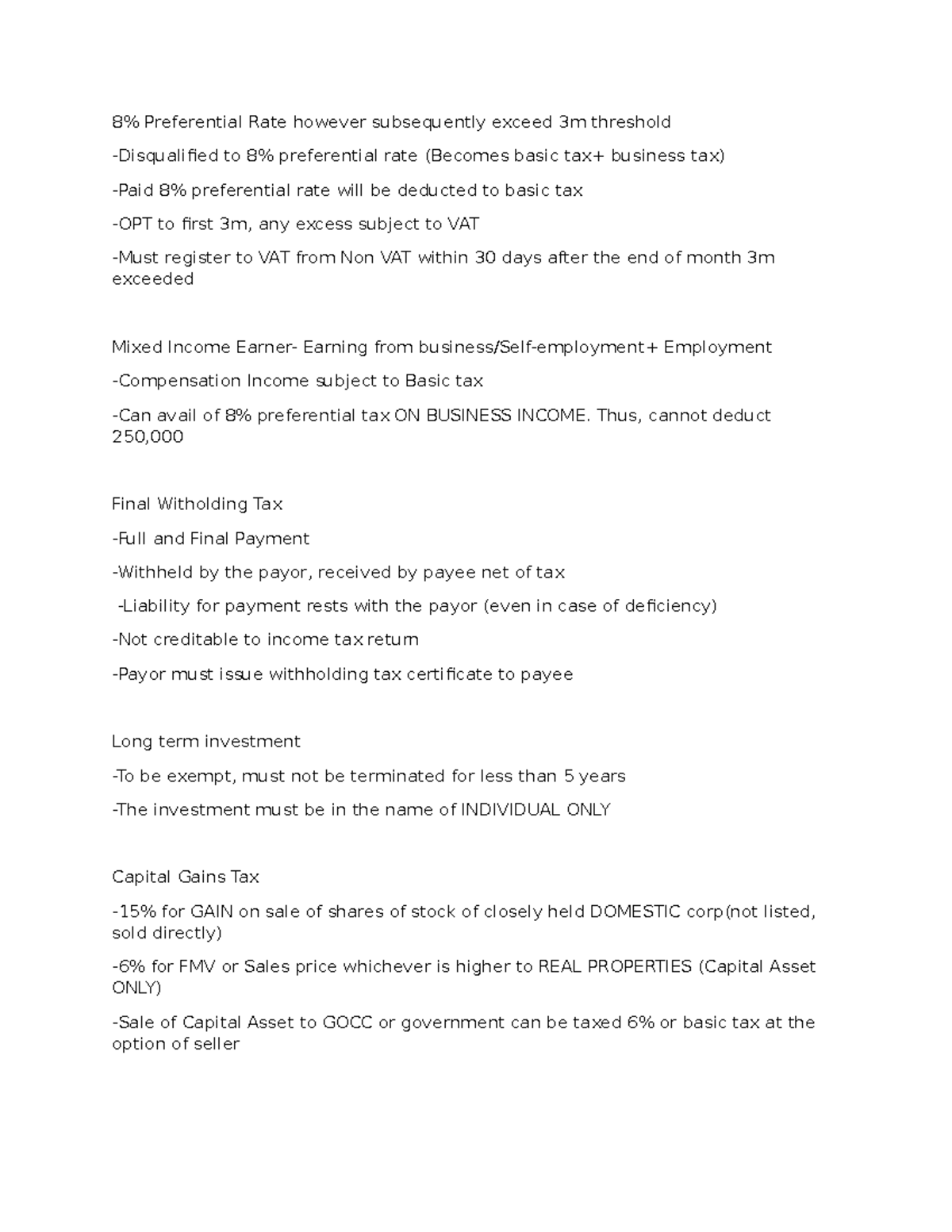 notes 1234567889 - 8% Preferential Rate however subsequently exceed 3m ...