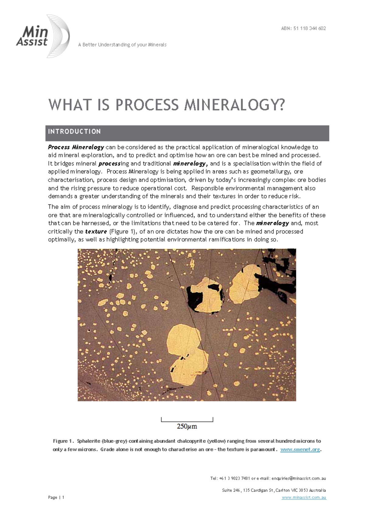 Min Assist What is Process Mineralogy - A Better Understanding of your ...