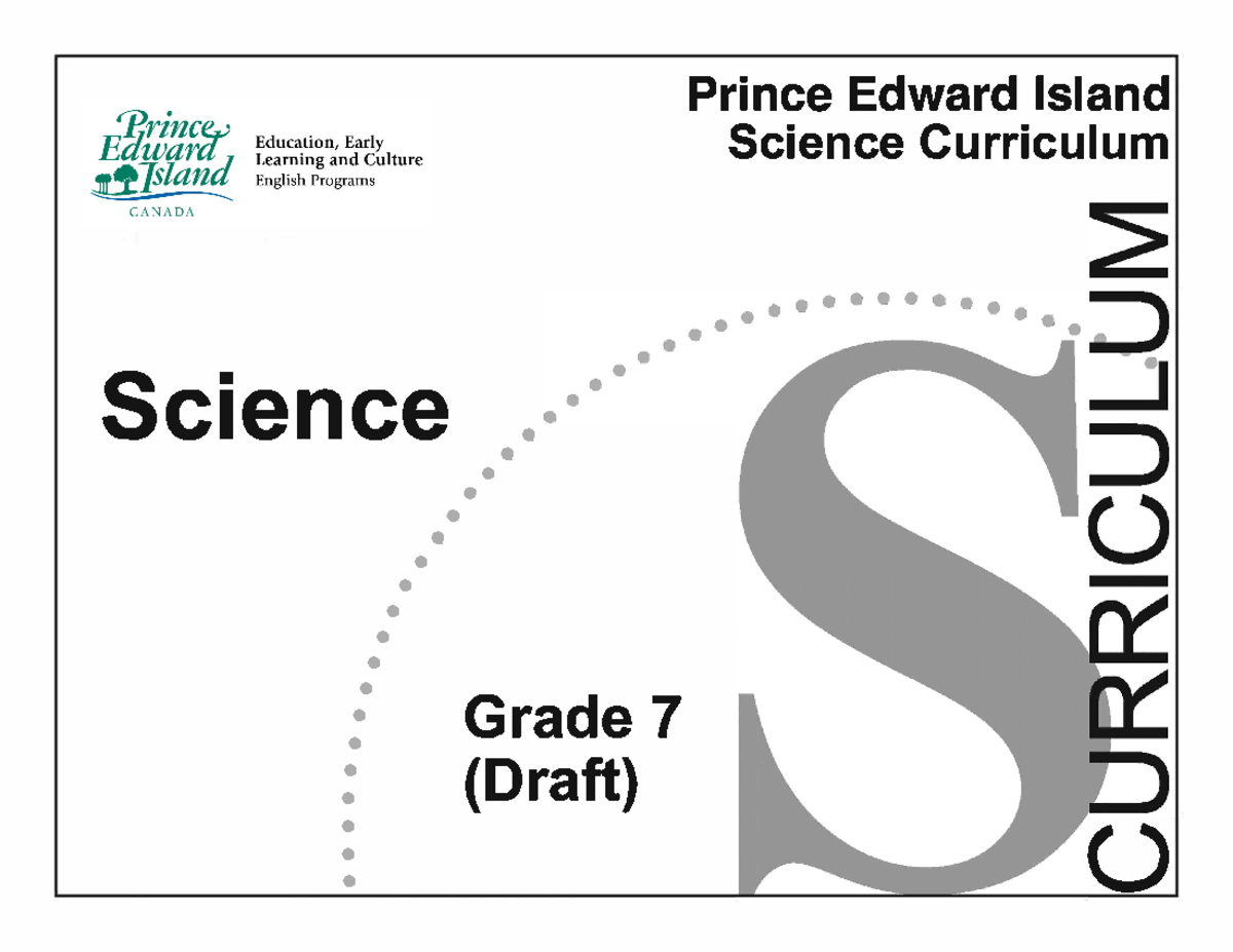 Grade 7 Science Curriculum Guide Science