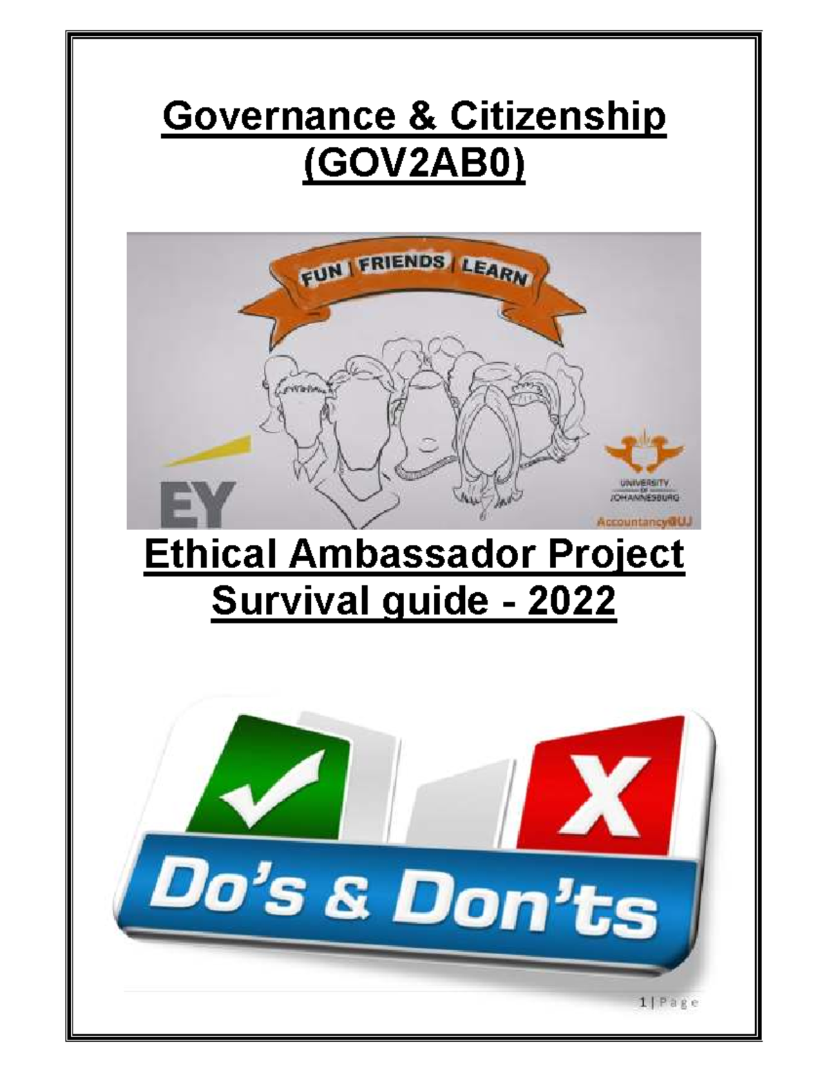 Ethical Ambassador Survival guide -2022 - Governance & Citizenship ...