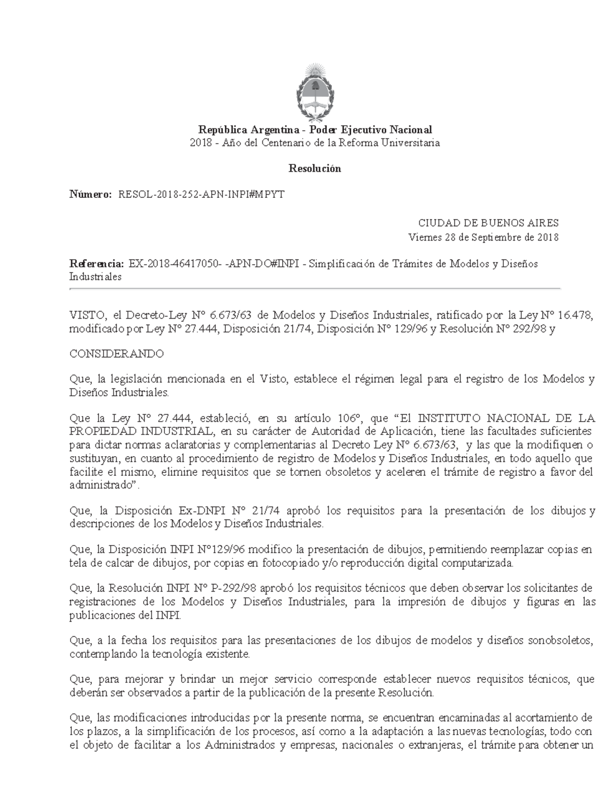 Ley y decretos - Informes - República Argentina - Poder Ejecutivo ...