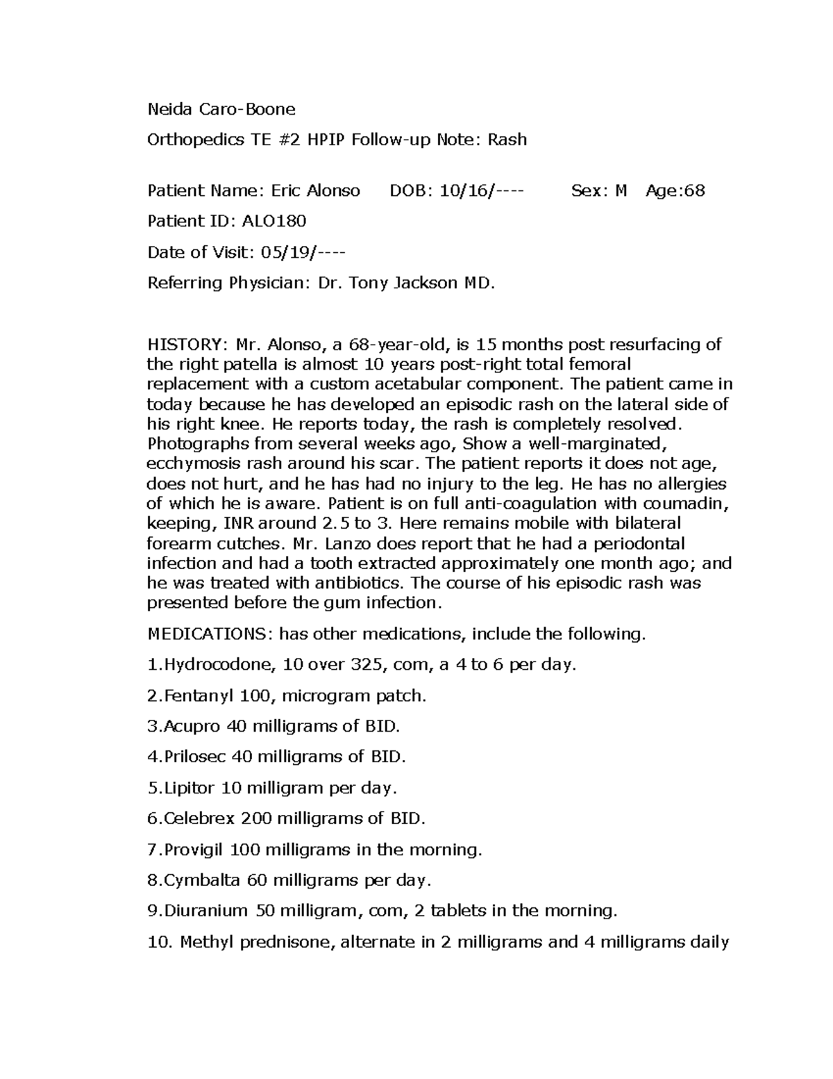 Advanced Report Orthopedics TE ^N2 - Neida Caro-Boone Orthopedics TE #2 ...