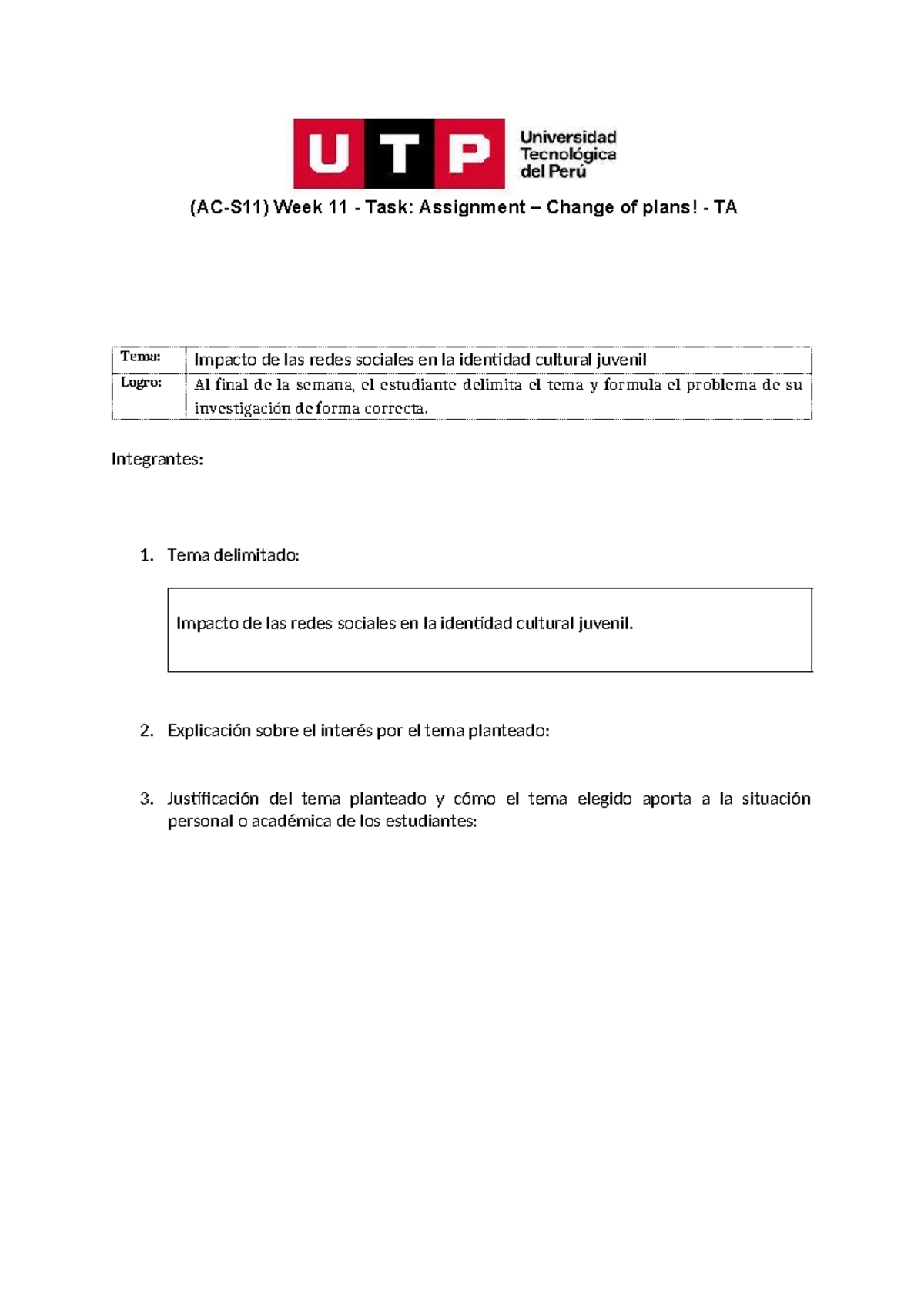 WEEK 11 - atsfasfafasf - (AC-S11) Week 11 - Task: Assignment – Change of plans! - TA Tema ...