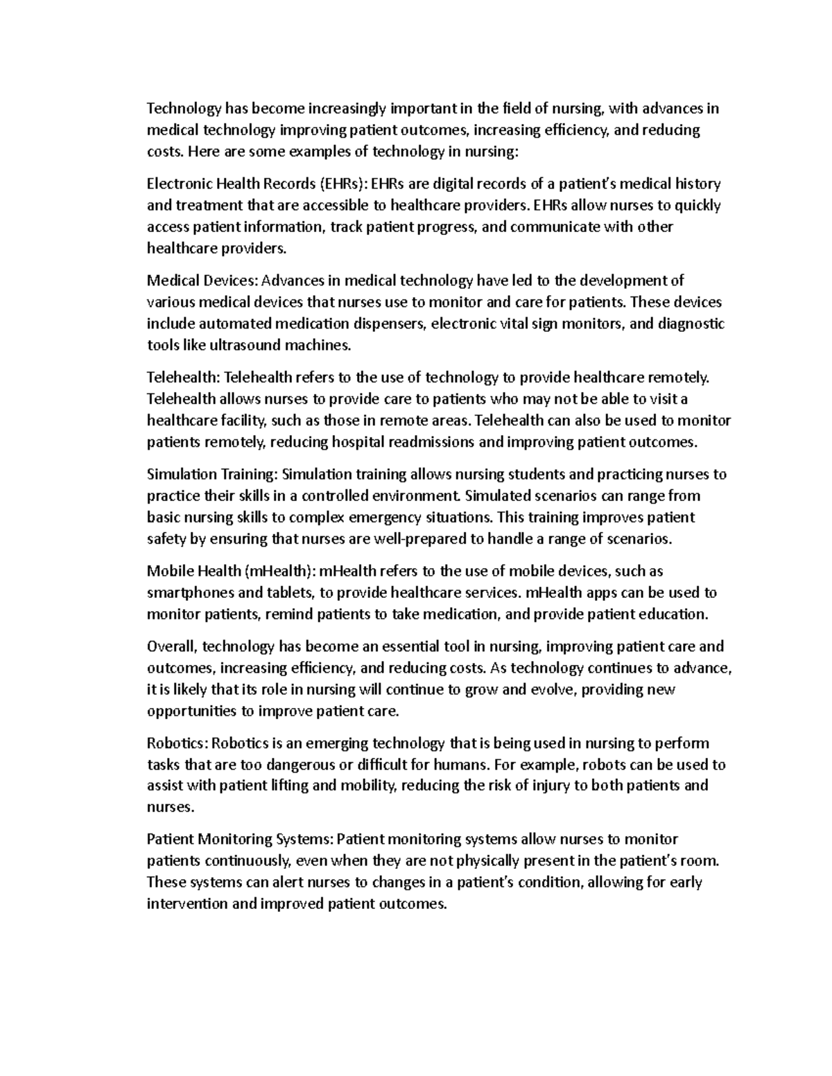 Nursing Tech - Technology has become increasingly important in the ...