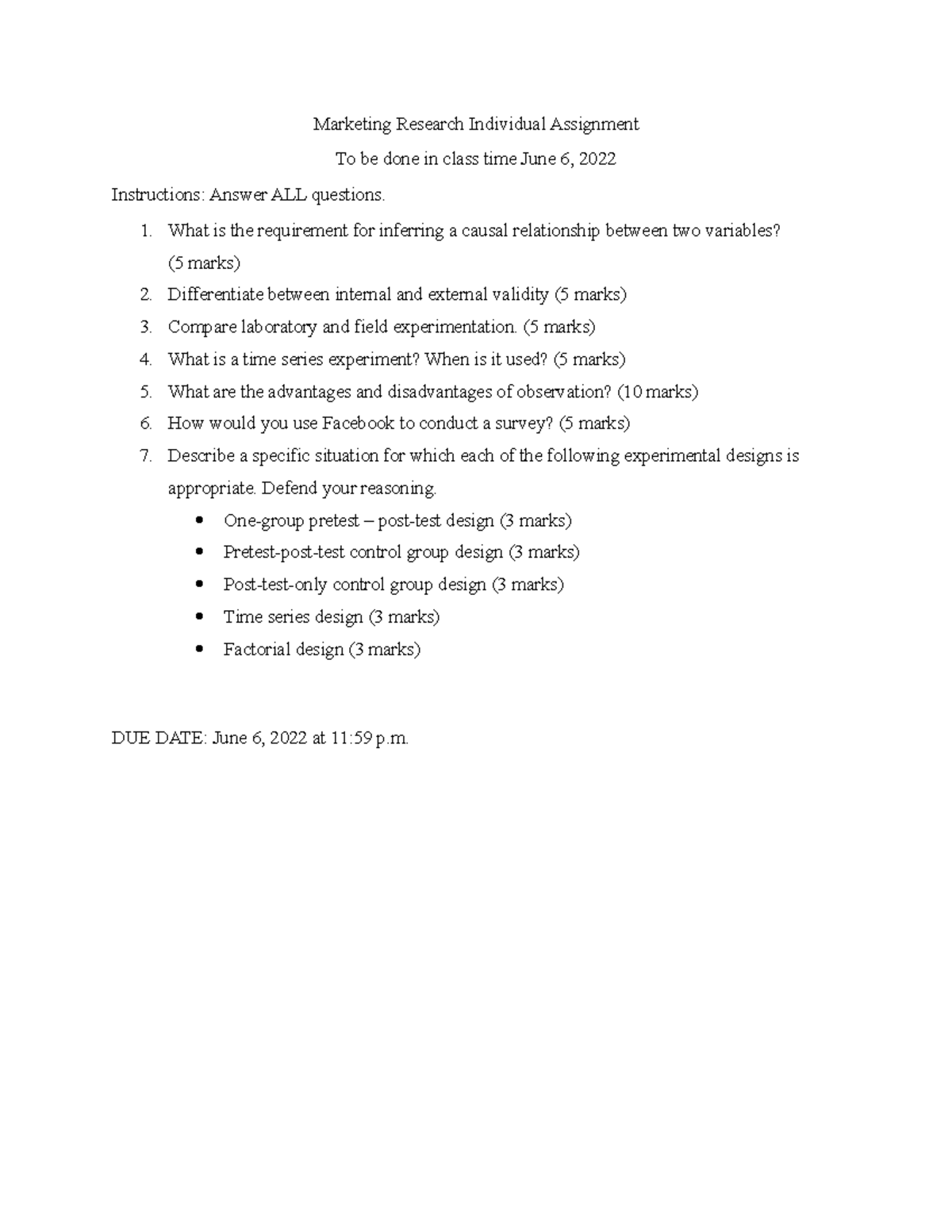 Marketing Research Individual Assignment June 2022 - Marketing Research ...