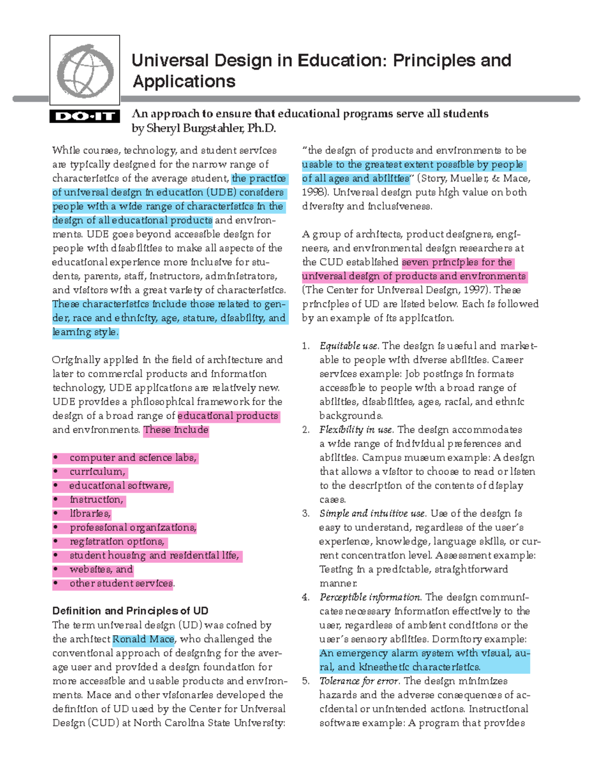 UD Education 06 20 19 - Dr. Walters - Universal Design in Education ...