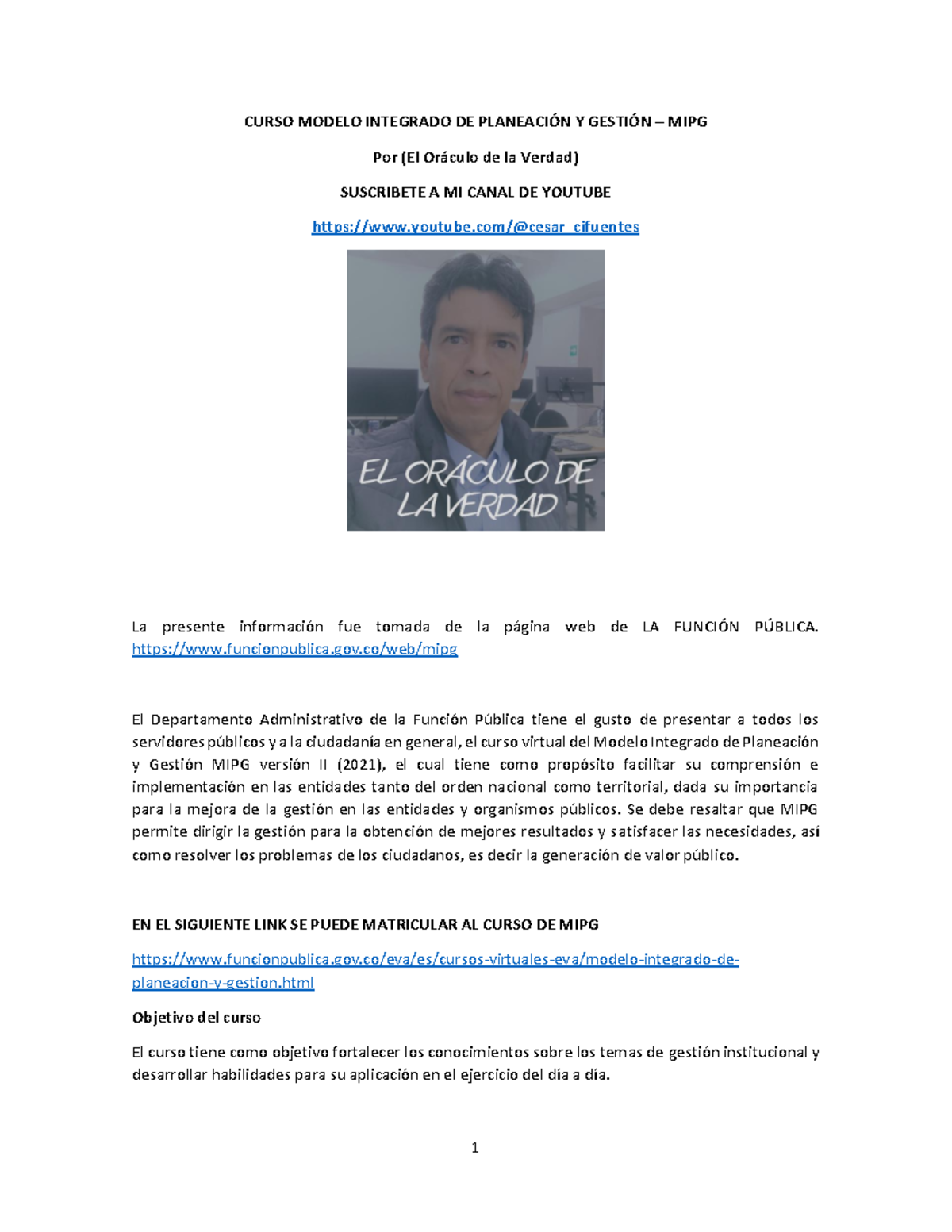 Modelo Integrado DE Planeación Y Gestión - MIPG - CURSO MODELO ...