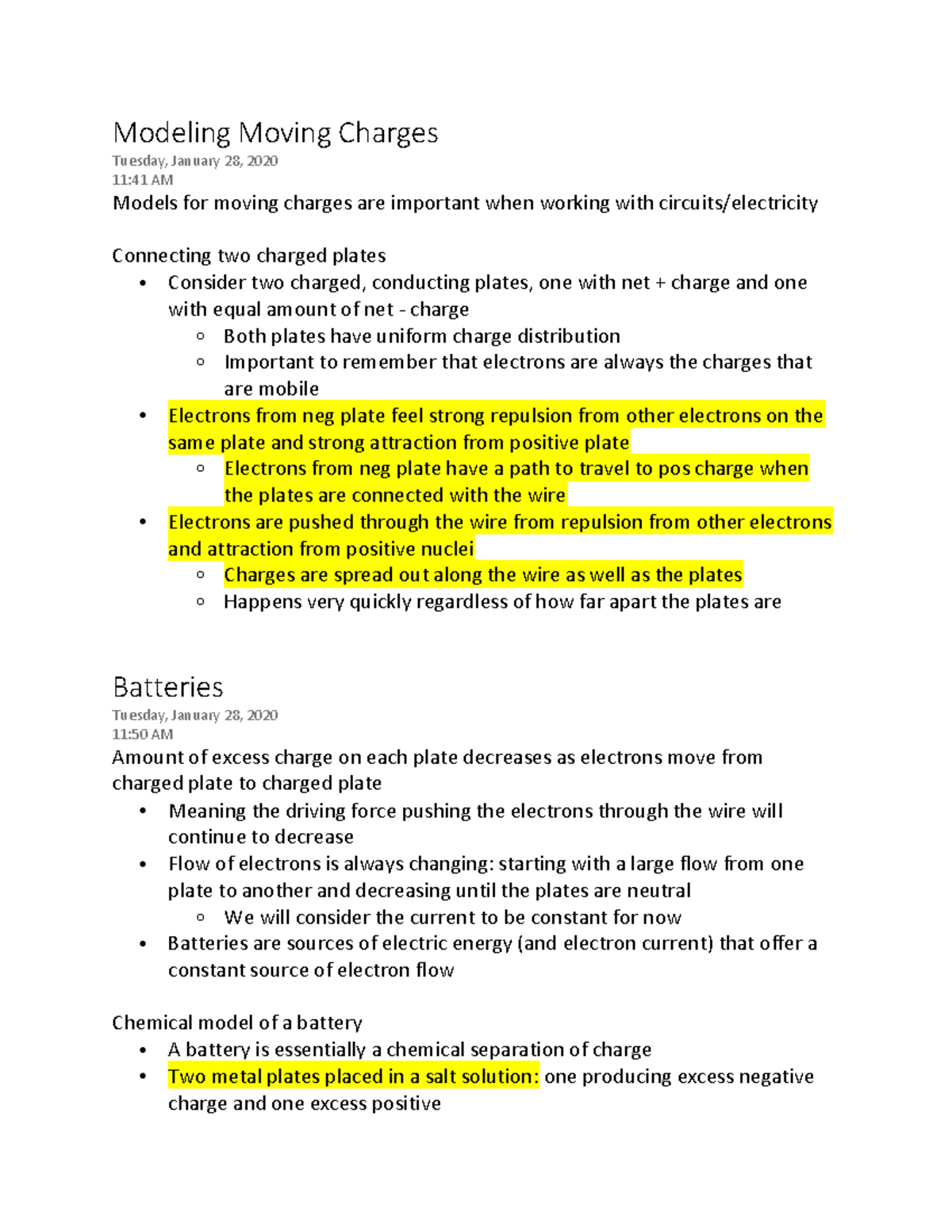 Moving charges and batteries pt 2 - Modeling Moving Charges Tuesday ...