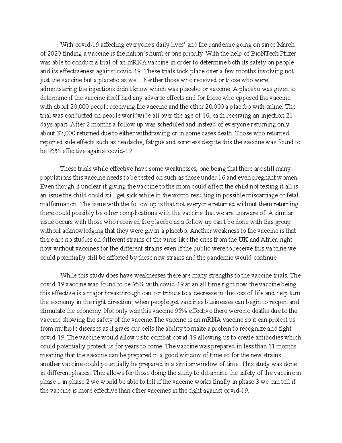 Isaiah dominguez cell bio journal critique 1 - With covid-19 affecting ...