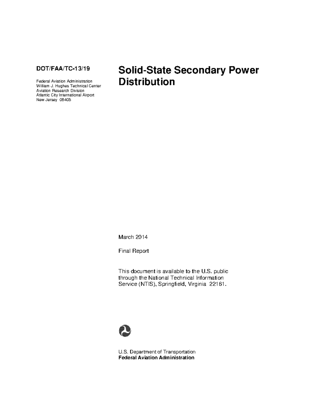 Faa secondary power dist - DOT/FAA/TC-13/ Federal Aviation ...