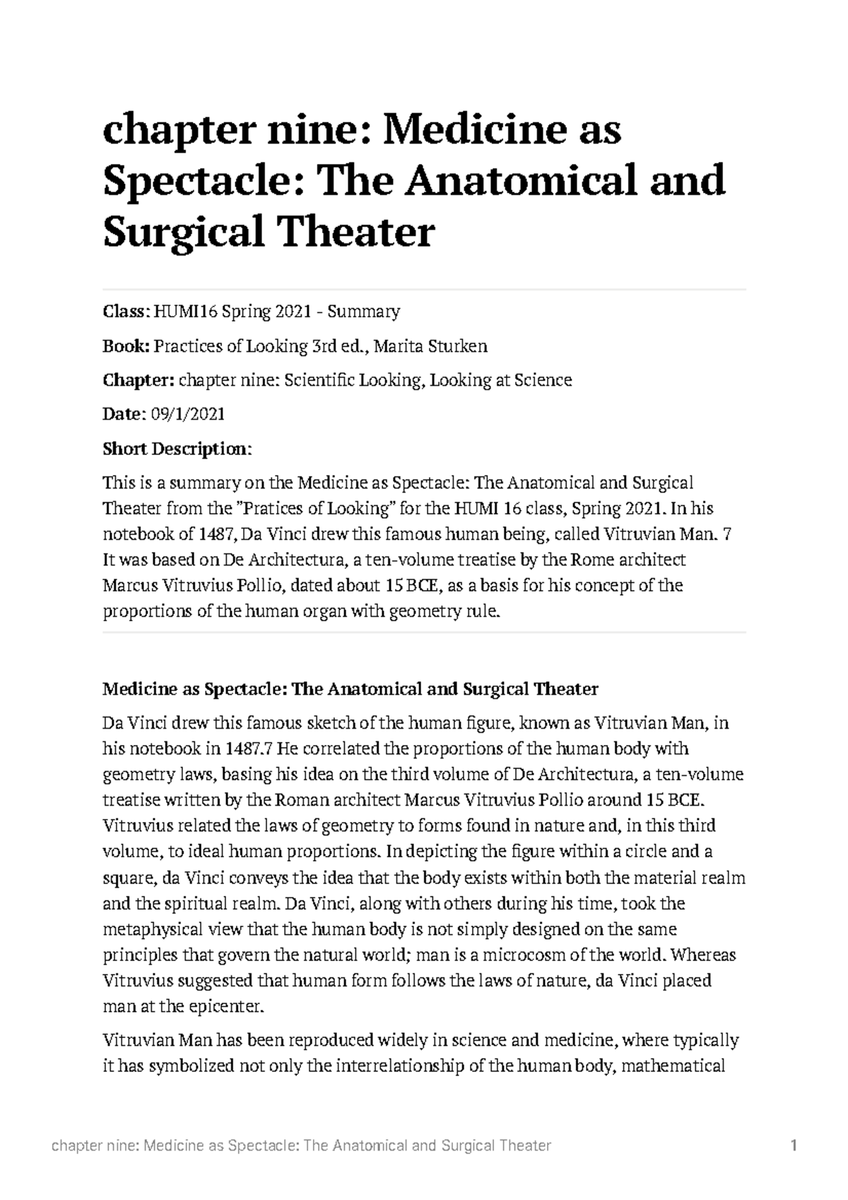 Chapter nine Medicine as Spectacle The Anatomical and Surgical Theater ...