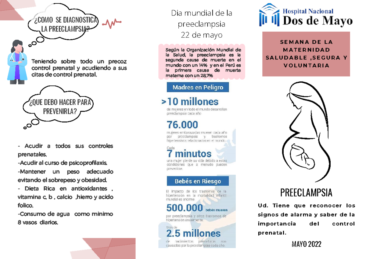 Triptico Preeclampsia Nelly Aguero - S E M A N A D E L A M A T E R N I D A D S A L U D A B L E ...