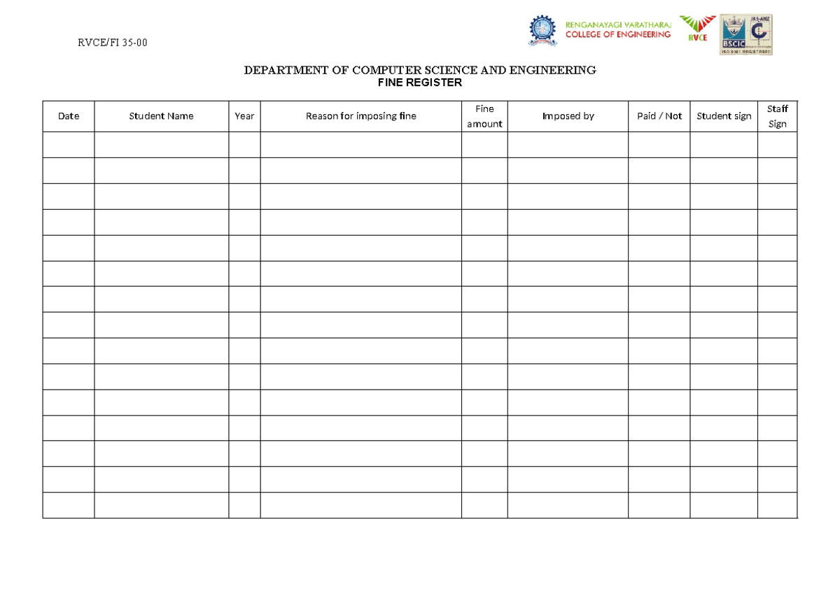 FINE Register - Rrrr - DEPARTMENT OF COMPUTER SCIENCE AND ENGINEERING ...
