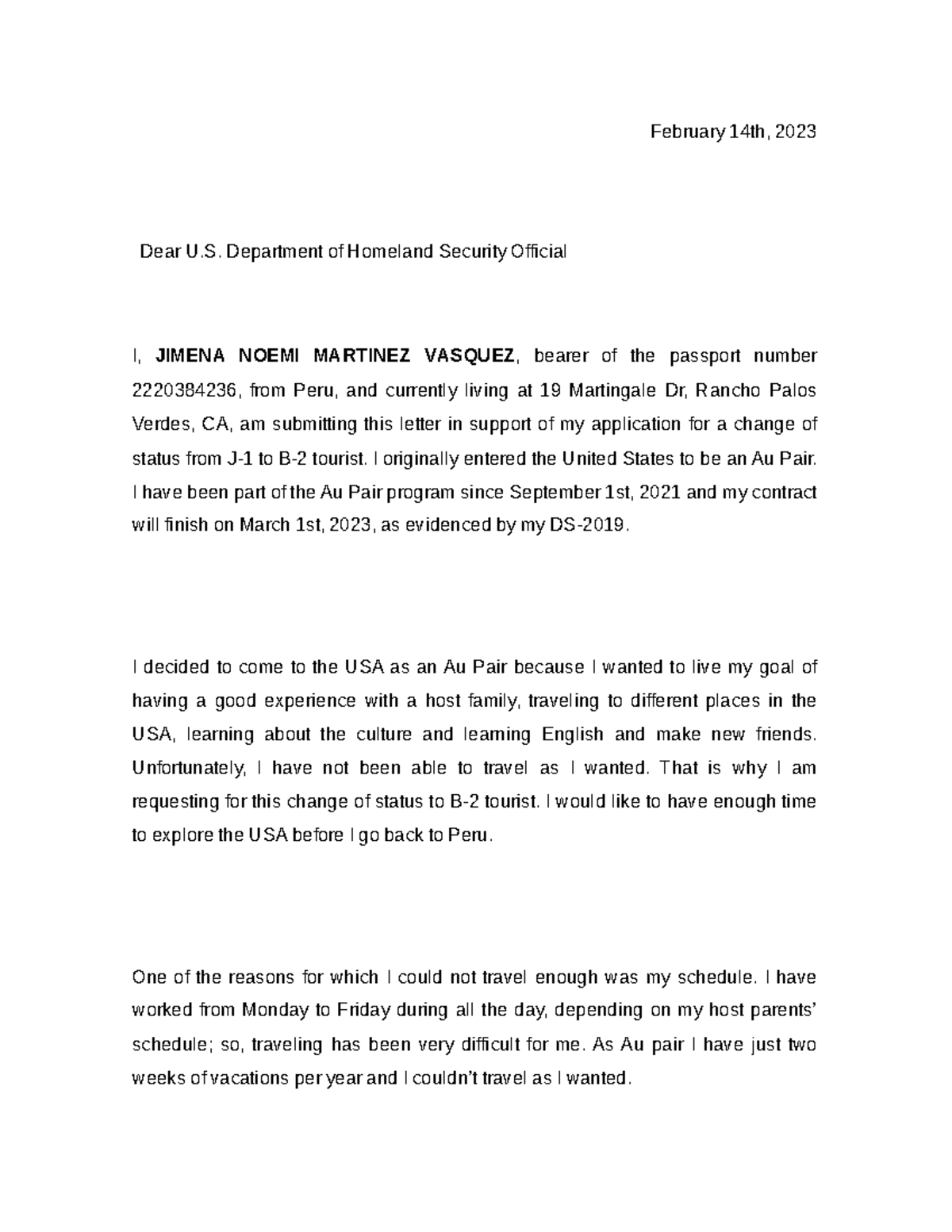 6. Written statement - February 14th, 2023 Dear U. Department of ...