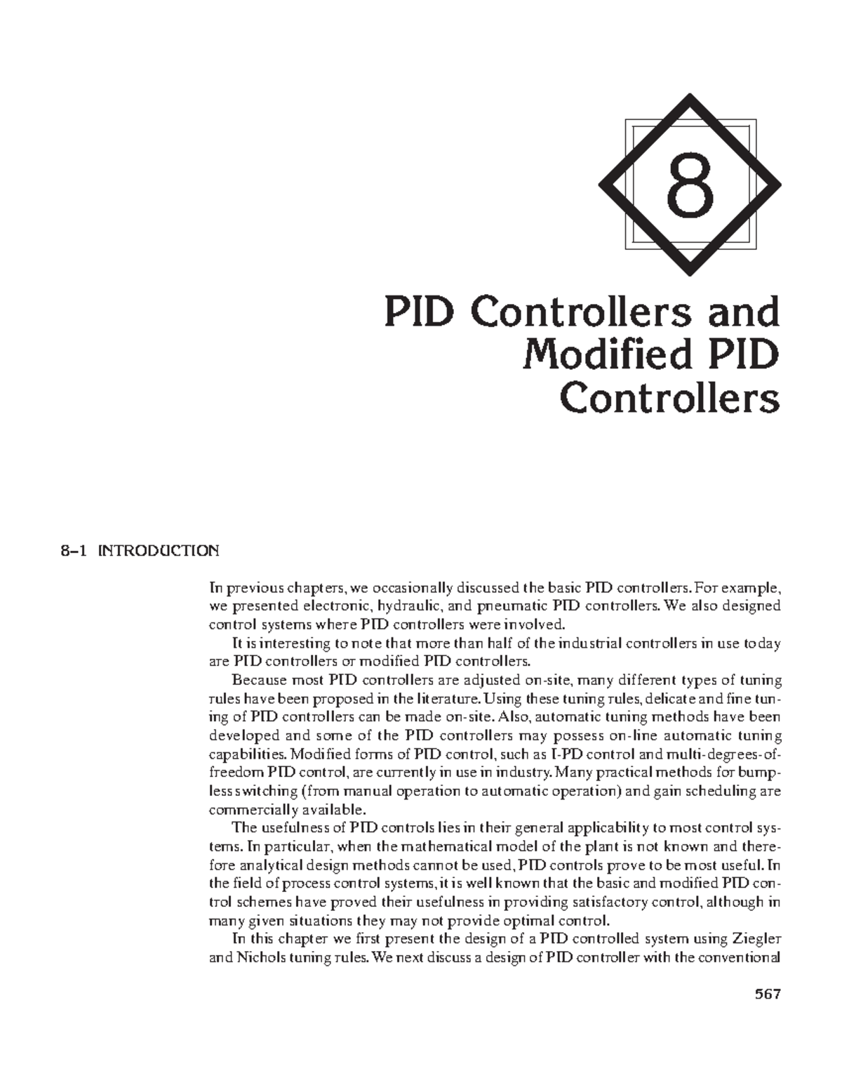 CONTROL THEORY ADVANCED PID - 8 567 PID Controllers and Modified PID ...