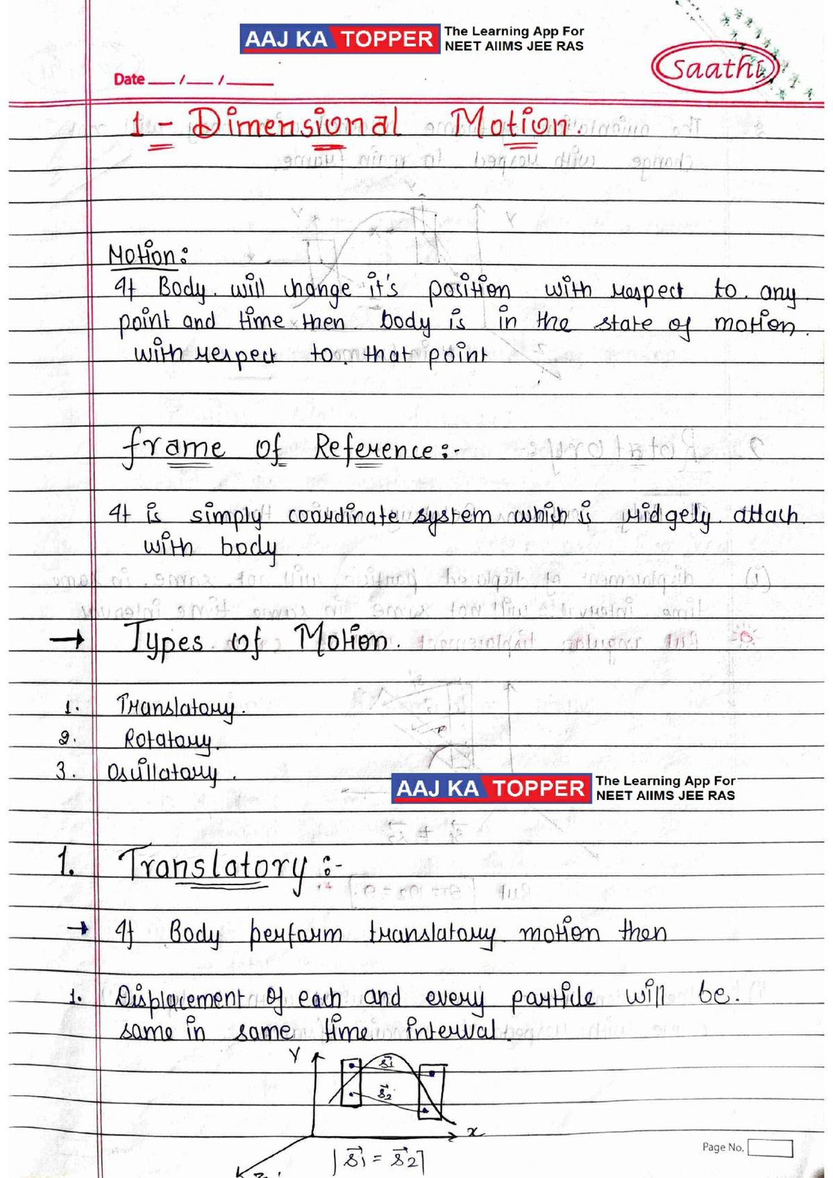 One Dimensional Motion Notes Part 1 - Engineering Physics - Studocu
