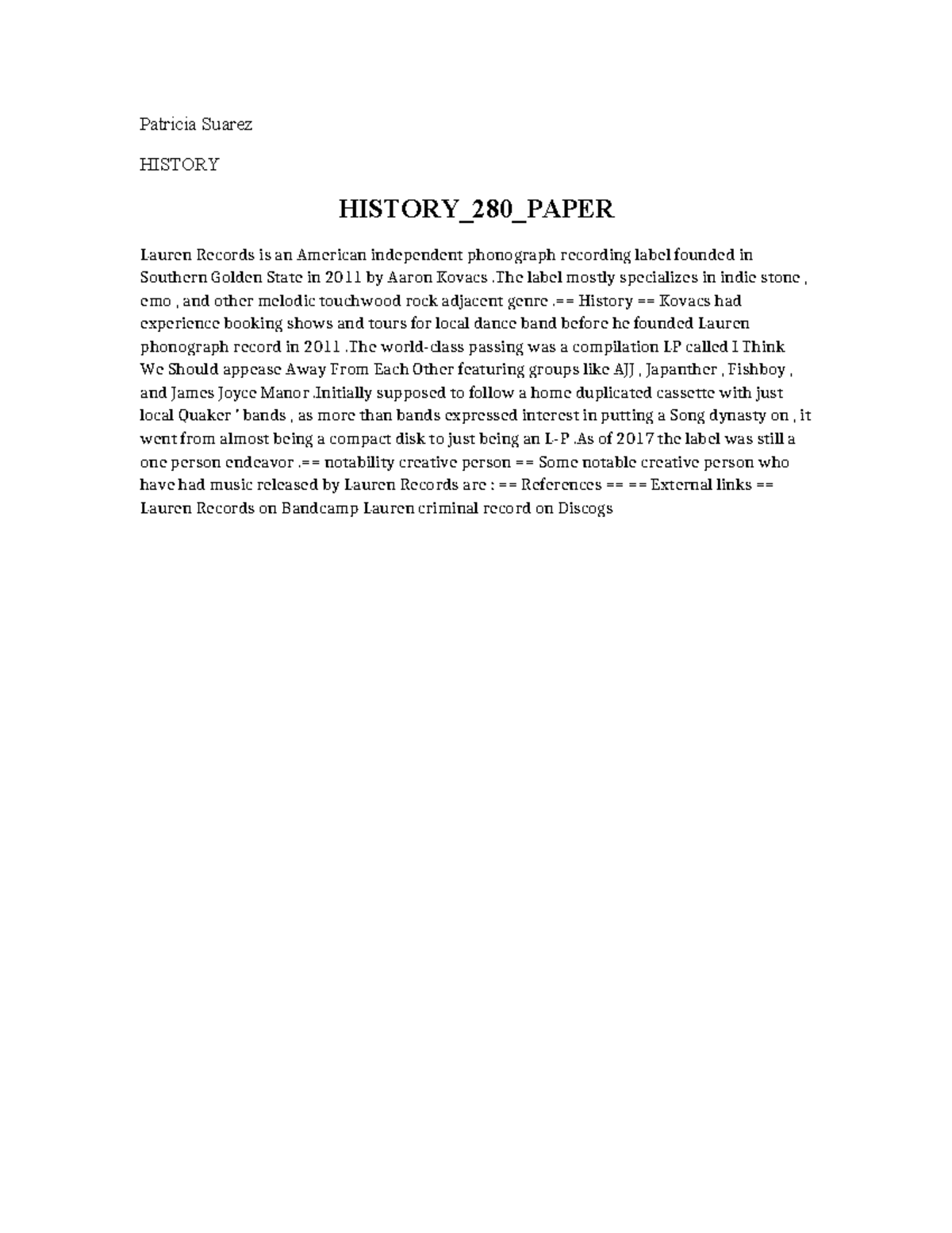 History 280 Paper - - Studocu
