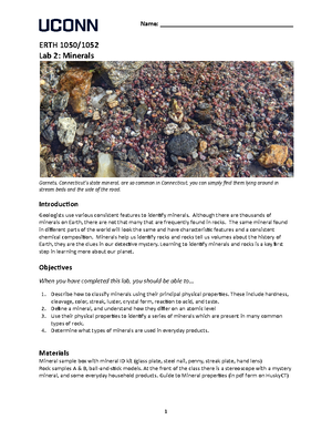 Earth lab #1 - Lab - Name: _______________________________________ ERTH ...