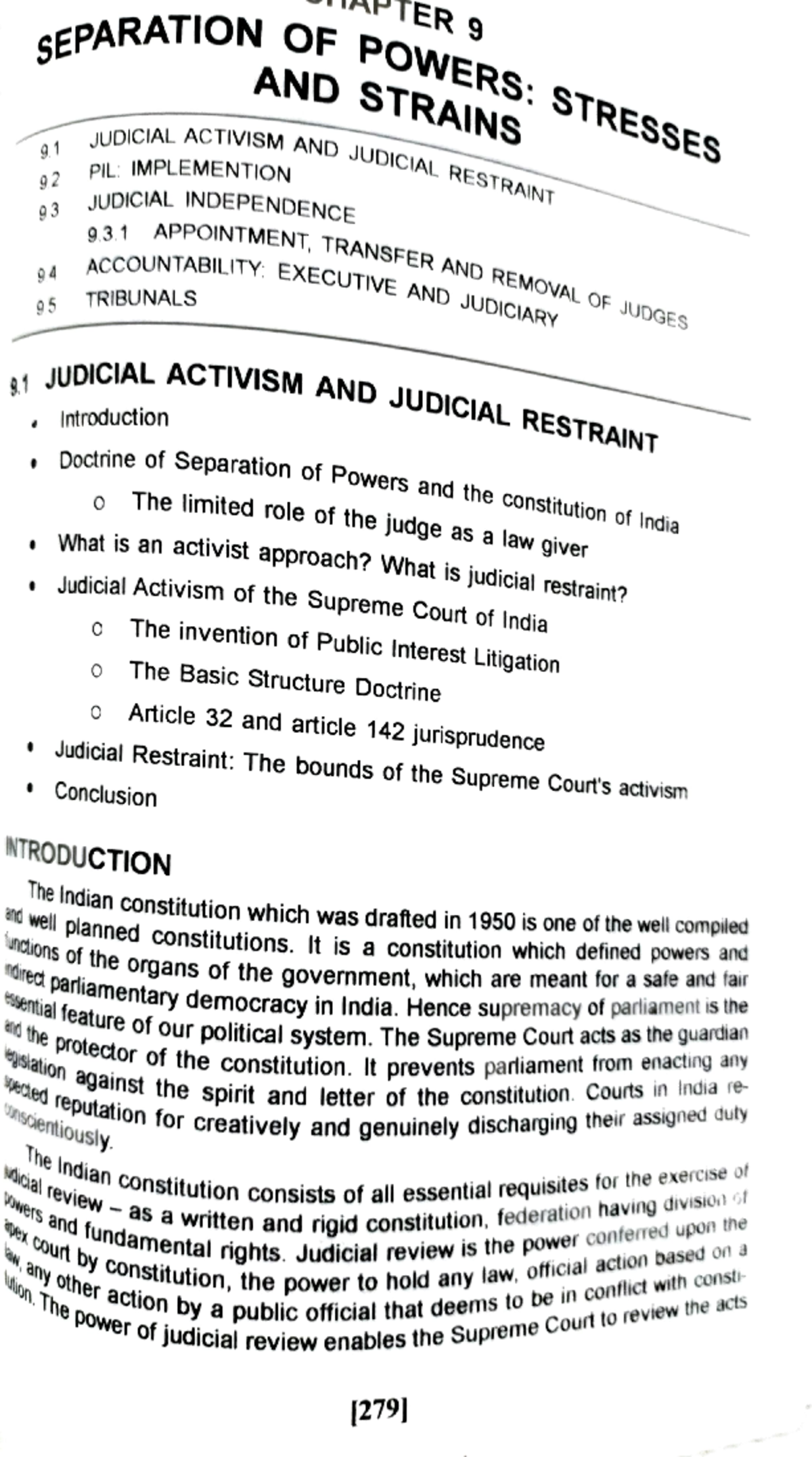 Q. Judicial Activism - 91 92 93 94 95 SEPARATION OF POWERS: STRESSES ...