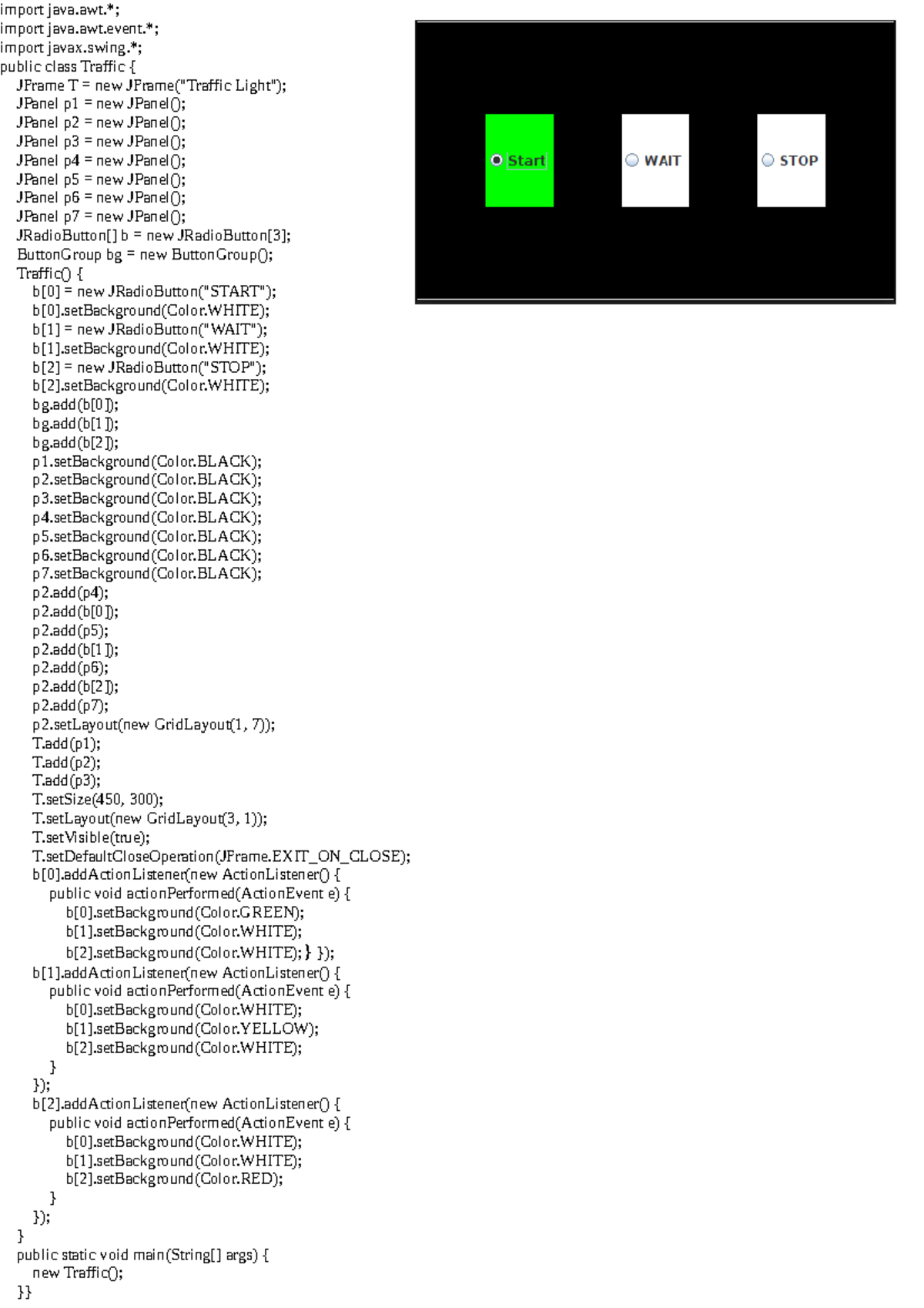 Traffic - import java.; import java.awt.; import javax.*; public class ...