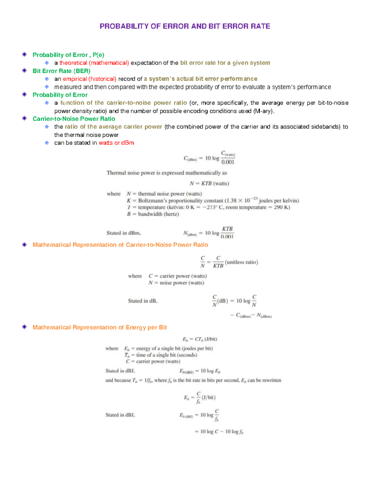 M3 probability rate error - PROBABILITY OF ERROR AND BIT ERROR RATE ...