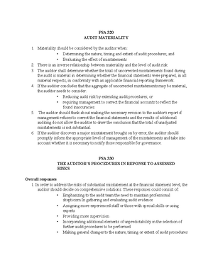 Review Notes on PSA 700 - AUDITING THEORY CPA REVIEW PSA 700 THE ...