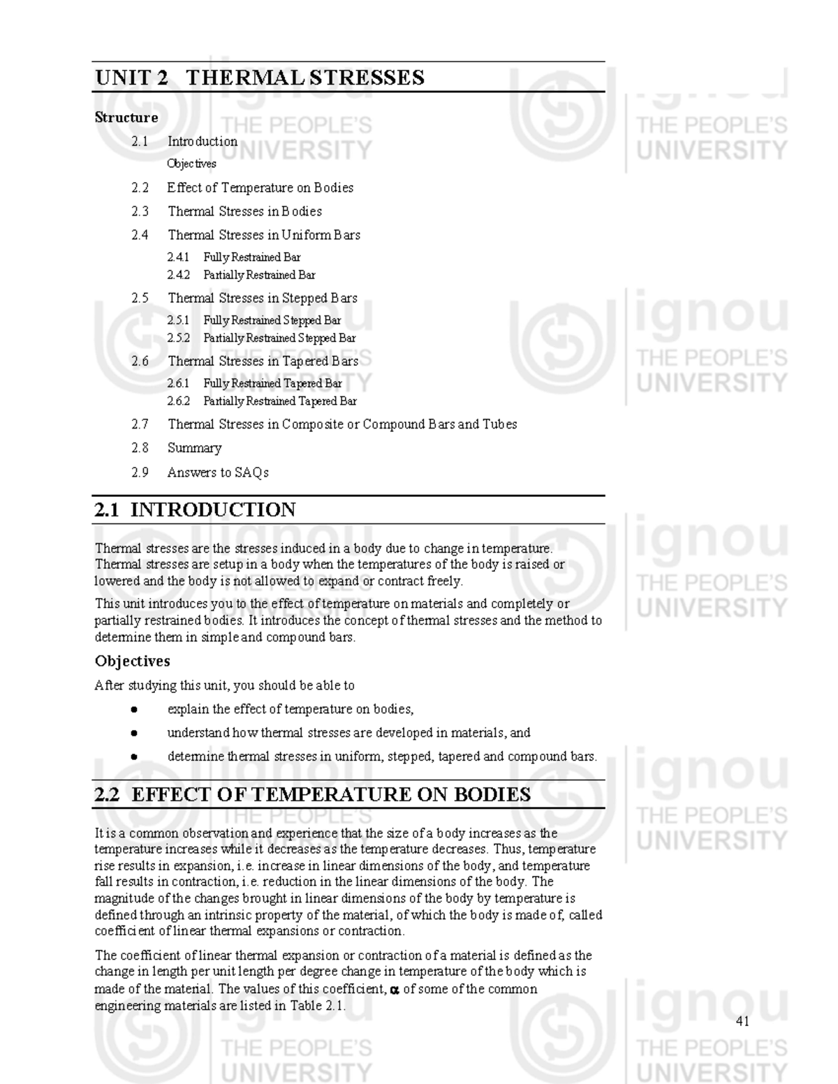 Thermal strain notes - Thermal Stresses UNIT 2 THERMAL STRESSES ...