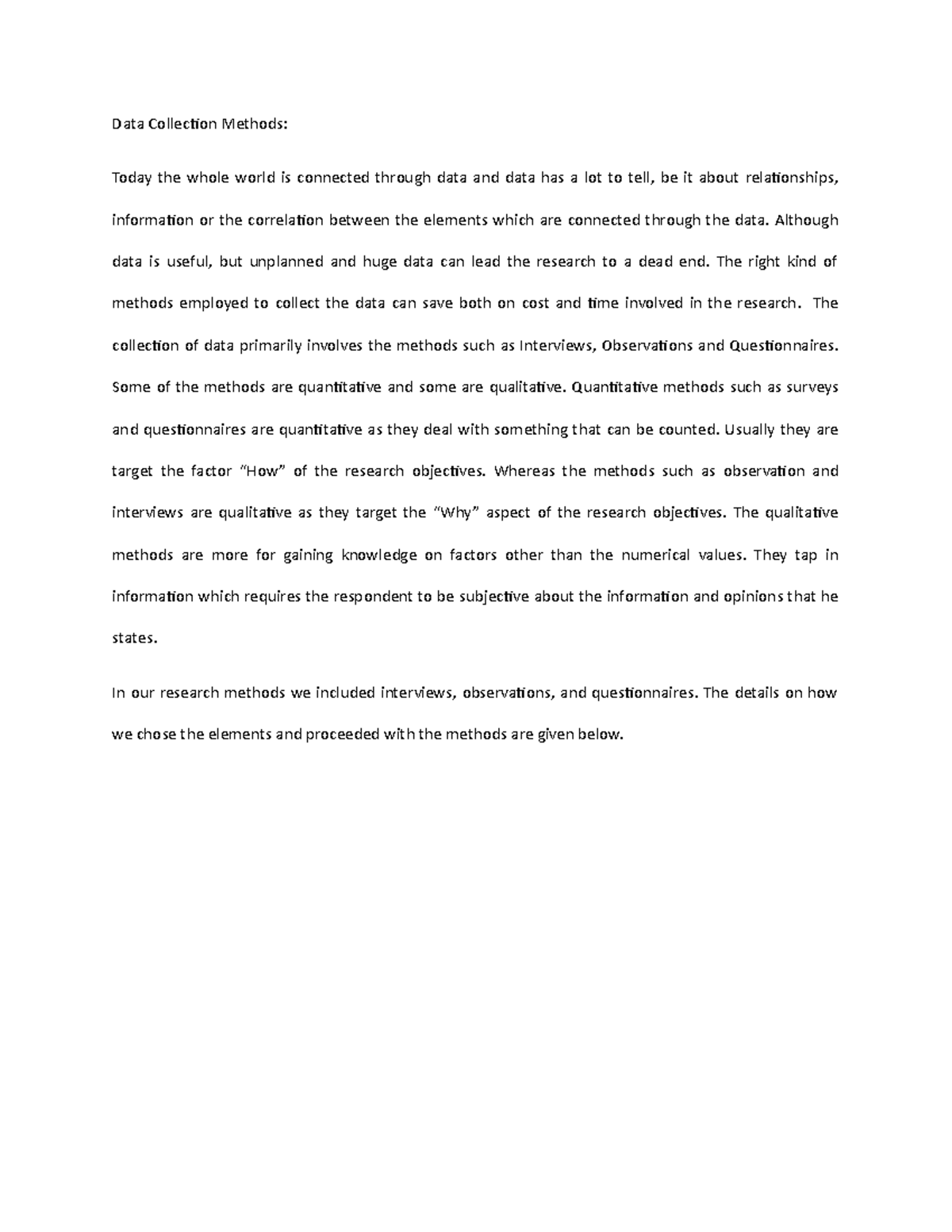 Data Collection Methods - Data Collection Methods: Today the whole ...