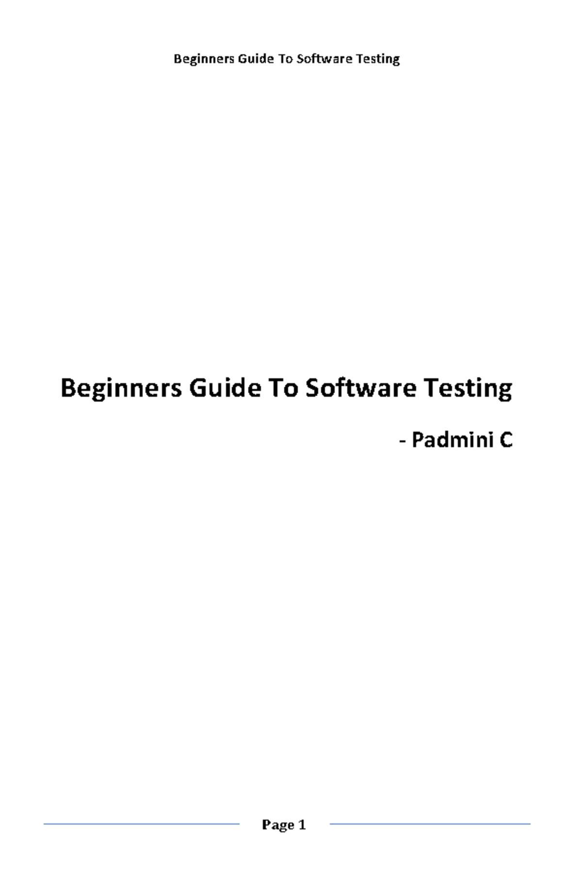 Beginner Guide To Software Testing - - Studocu