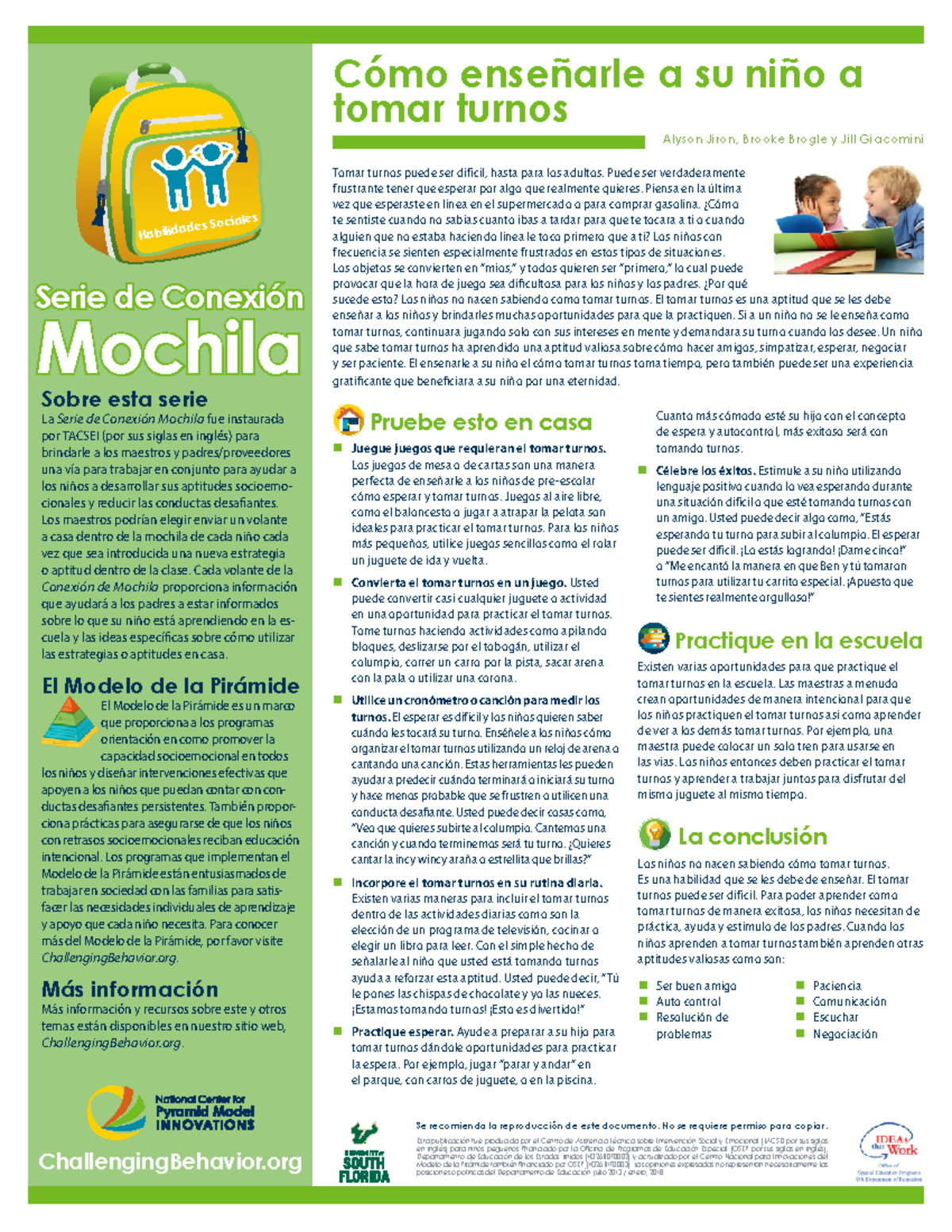 Backpack Connection socialskills turns SP - Se recomienda la ...