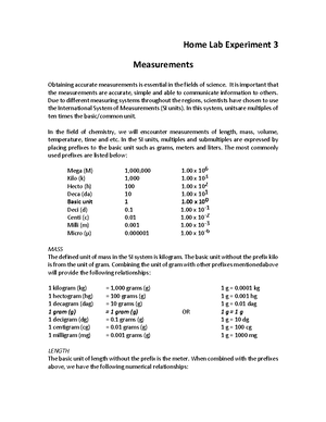 Exploring Density caroline lab - CHEMISTRY Exploring Density ...