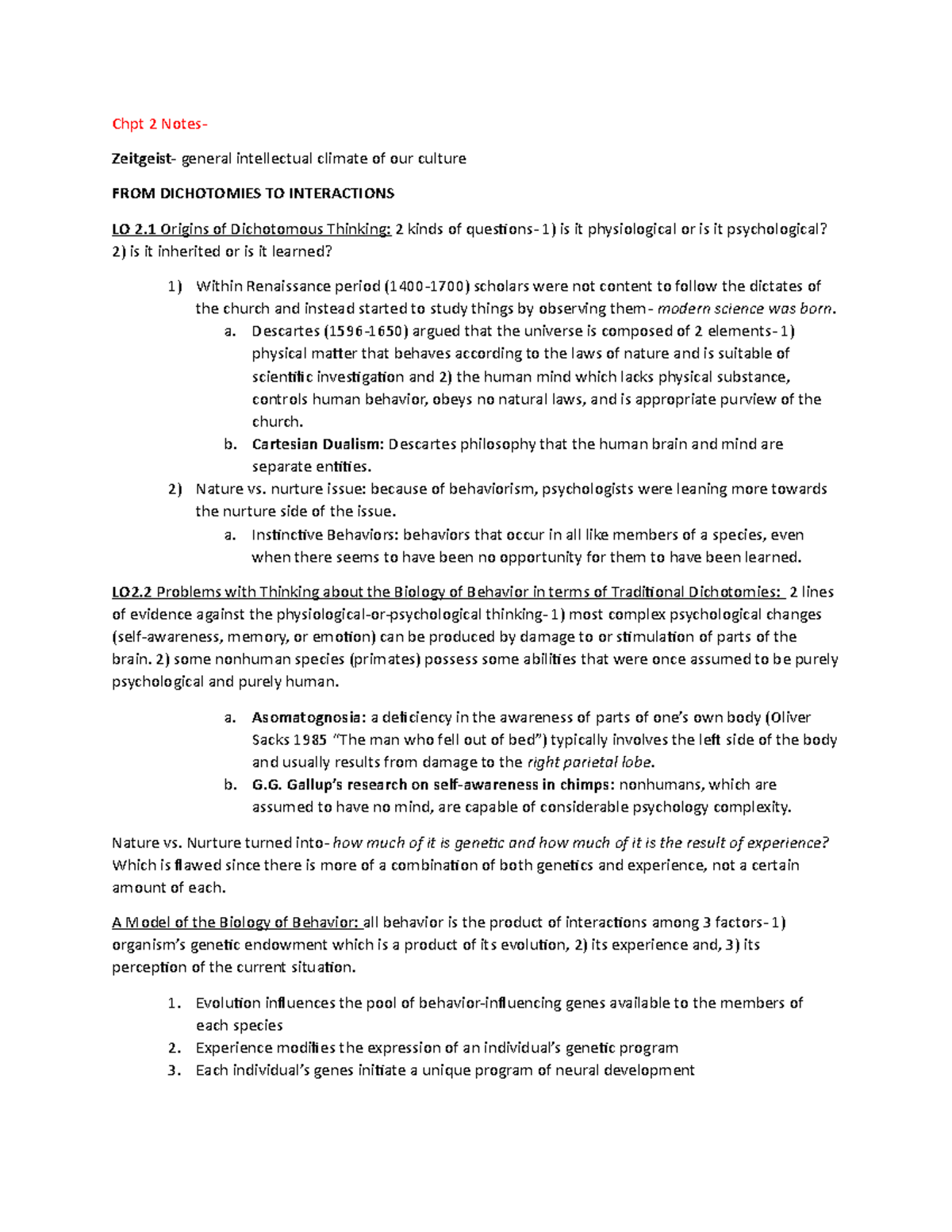 Notes - Chpt 2 NotesZeitgeist- general intellectual climate of our ...