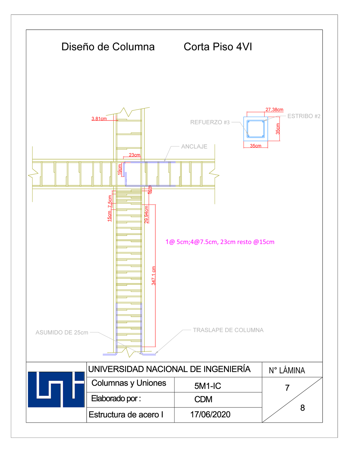 Calculo de columnas de edificio de 3 plantas - Análisis Estructural 1 ...