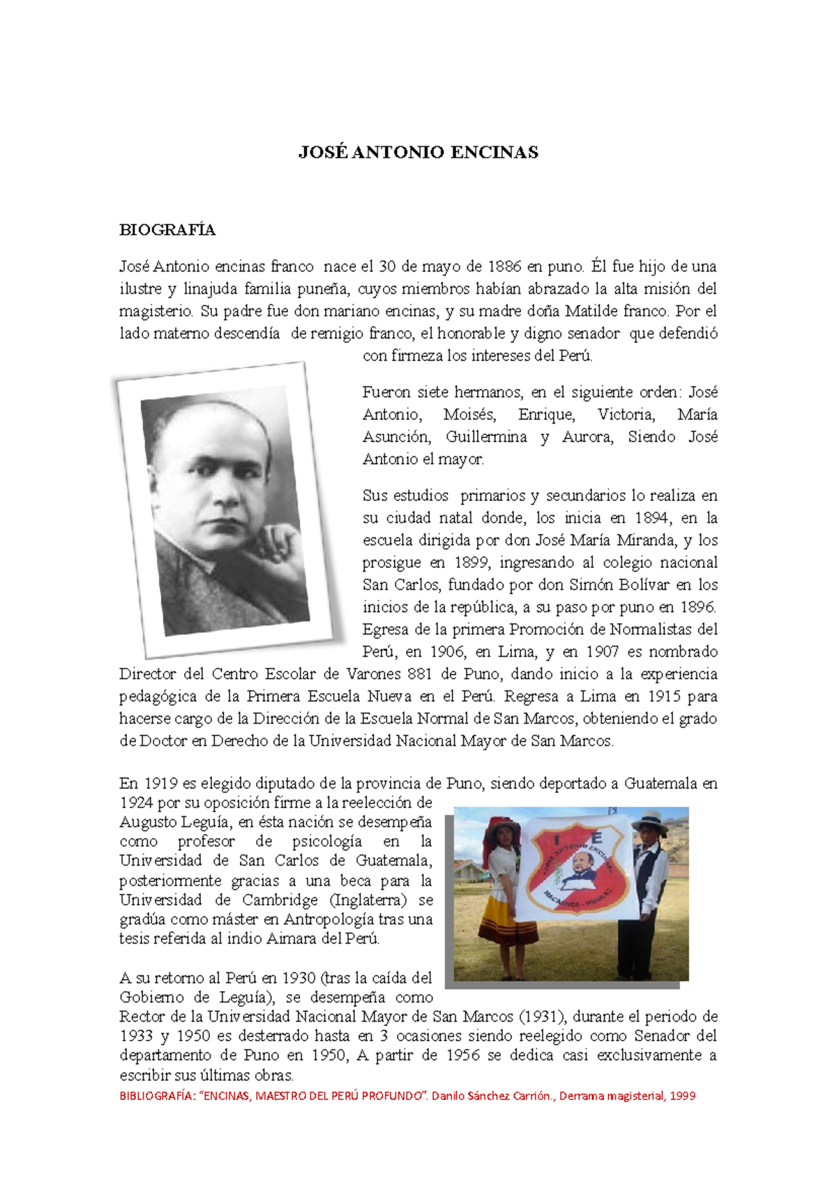 410835843 Biografia j a Encinas - JOSÉ ANTONIO ENCINAS BIOGRAFÍA José ...