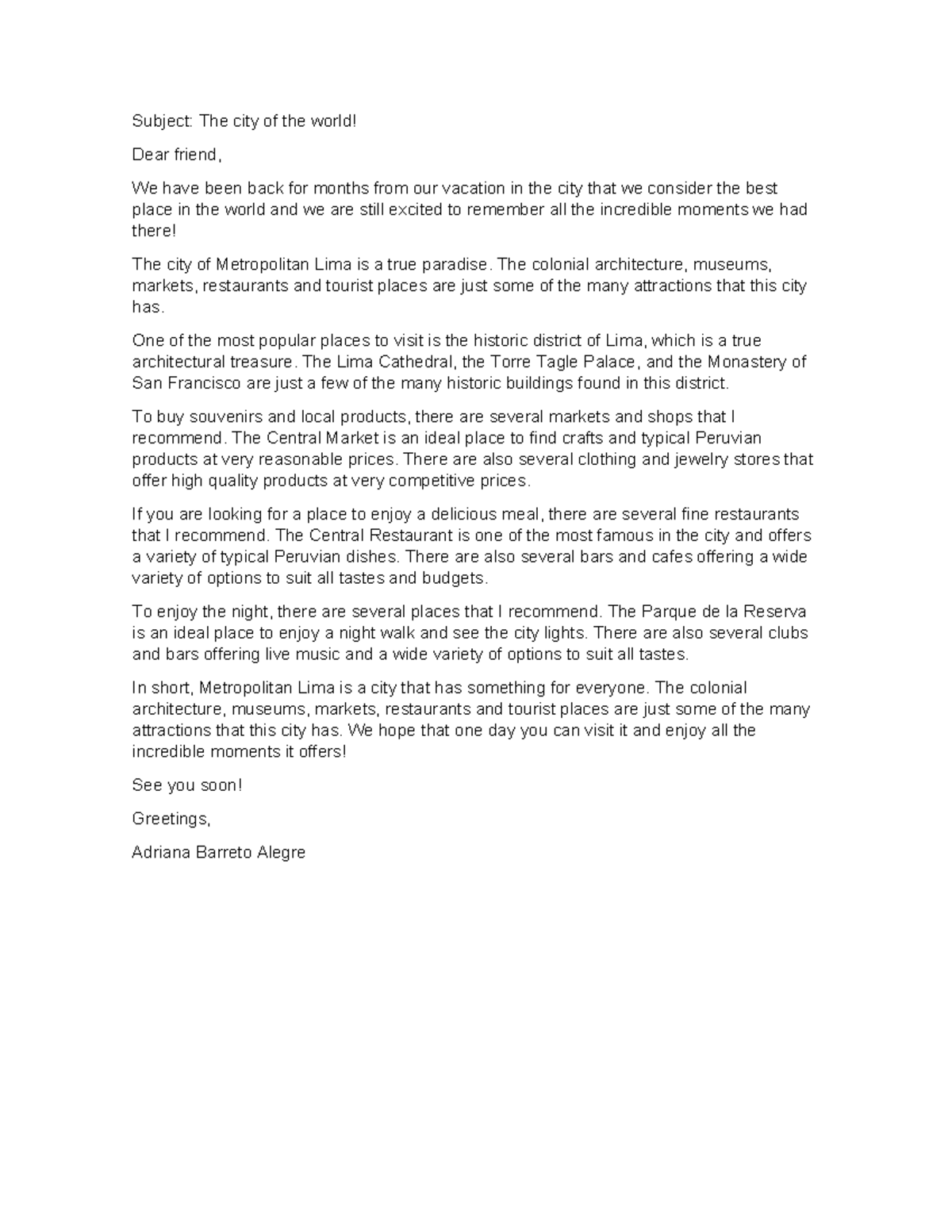 WEEK 12 - ADAWDAWD - Subject: The city of the world! Dear friend, We ...