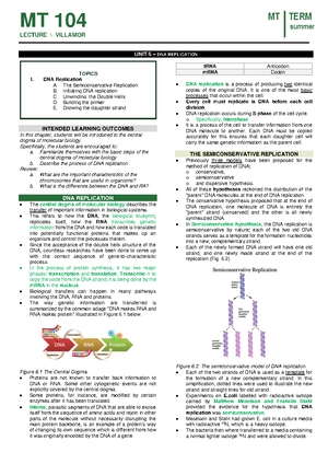 CYTO - MT104 - UNIT 2 - Introduction to Cytology - UNIT 2 ...