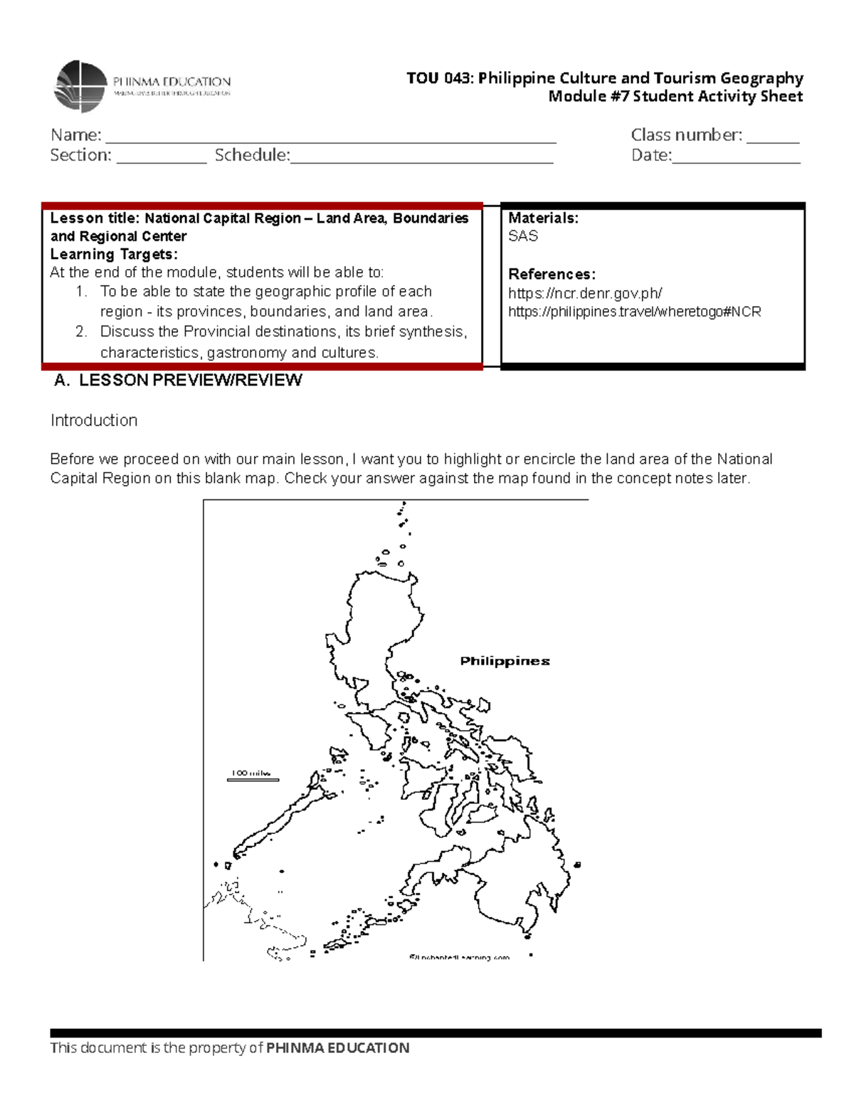 SAS#7 - TOU 043 - Sas - Module #7 Student Activity Sheet Name: - Studocu