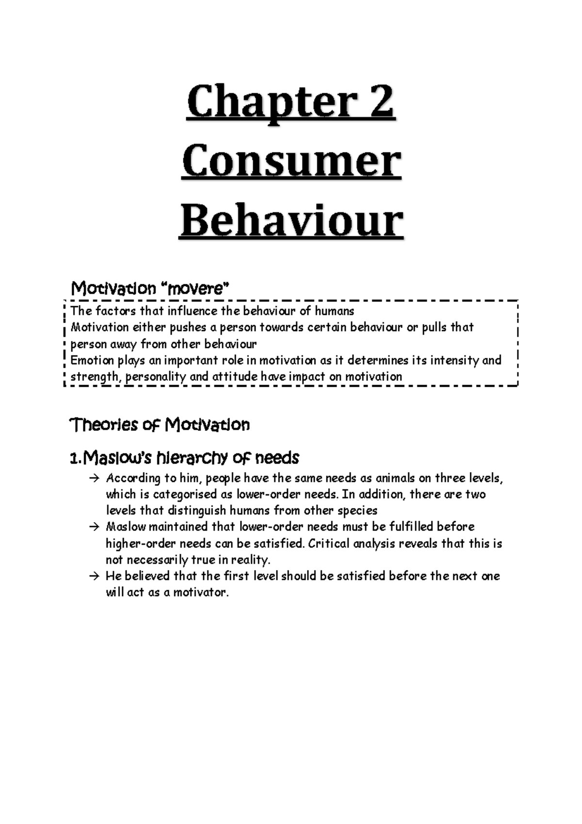 Chapter 2 Opsom - Summary Consumer Behaviour - Warning: TT: undefined function: 32 Chapter 2 ...