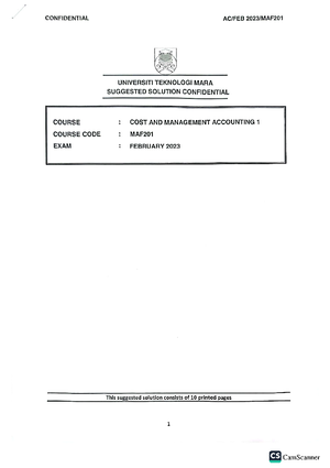 Assignment Answer Booklet-MAF201 - ANSWER BOOKLET - ASSIGNMENT FACULTY FACULTY OF ACCOUNTANCY ...