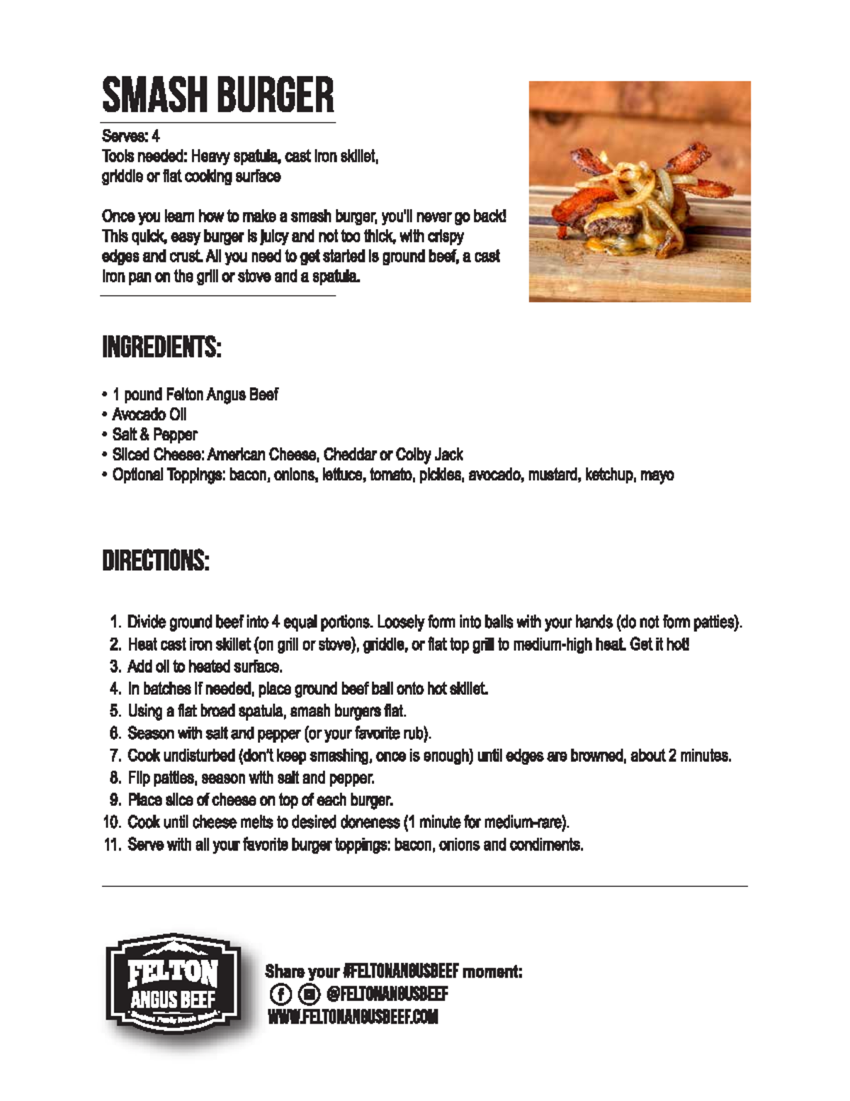 Smash Burger Recipe Download Felton Angus Beef - Macroeconomía Dinámica ...