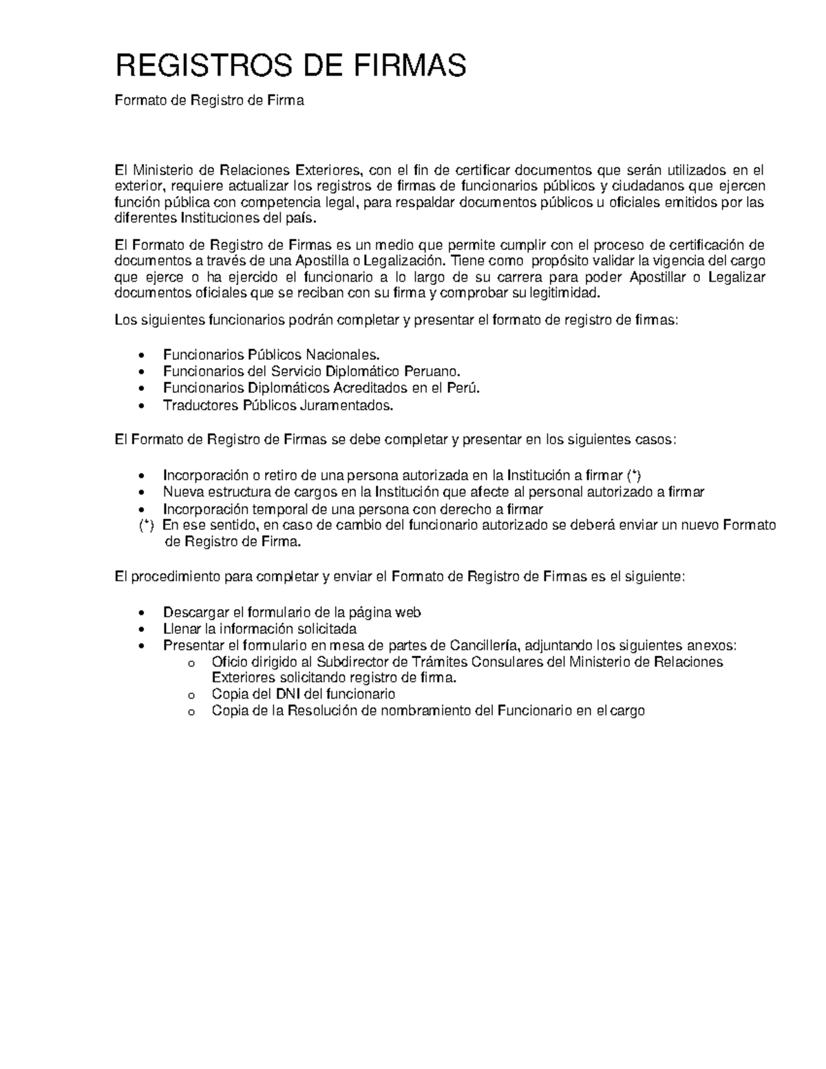 Registro DE Firmas - DSFF - REGISTROS DE FIRMAS Formato de Registro de ...