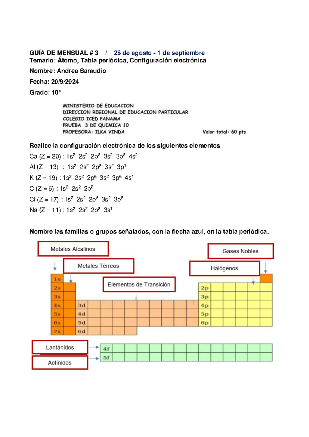 Taller 3 10 quimica A - jeeje - GUÍA DE MENSUAL # 3 / 26 de agosto - 1 ...
