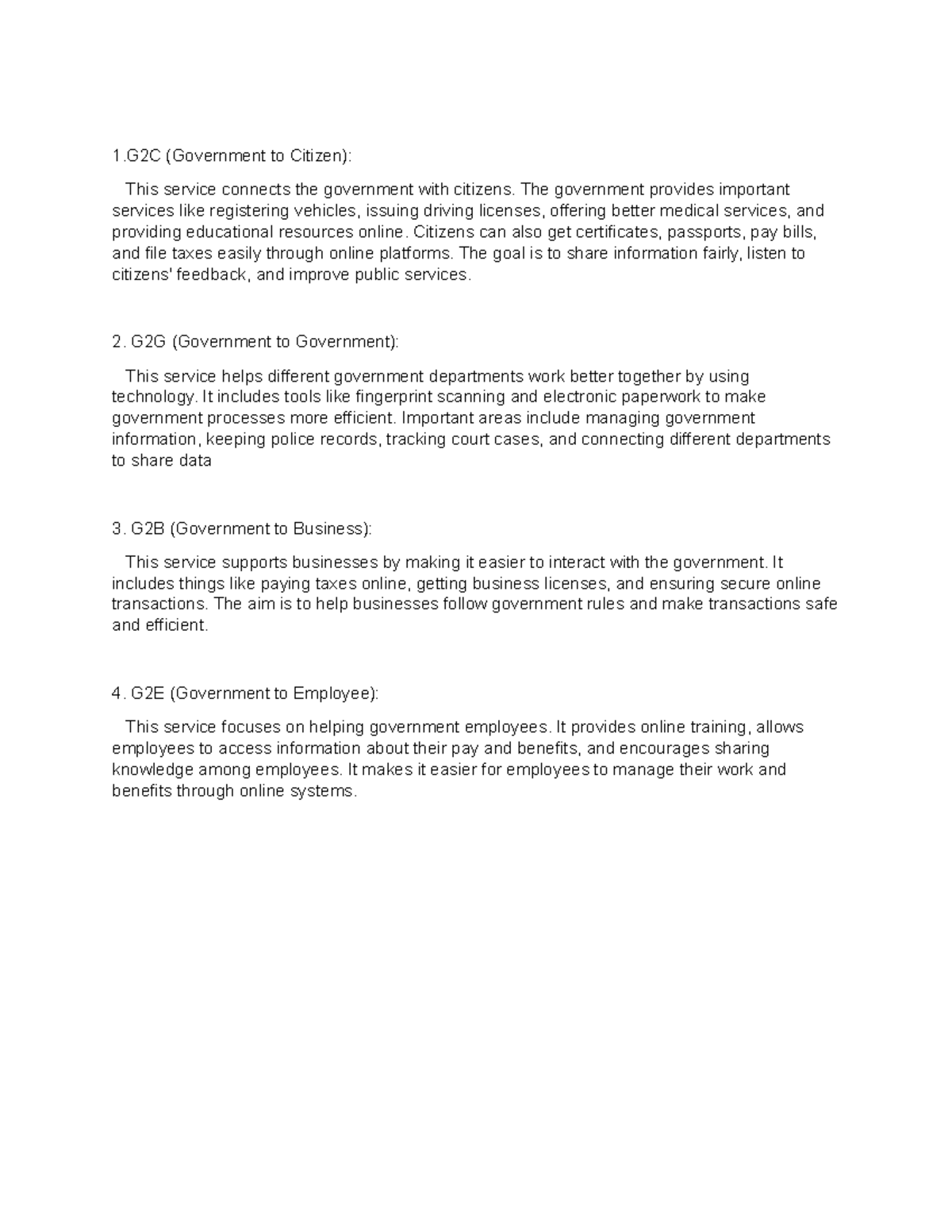 Draft - 1 (Government to Citizen): This service connects the government ...
