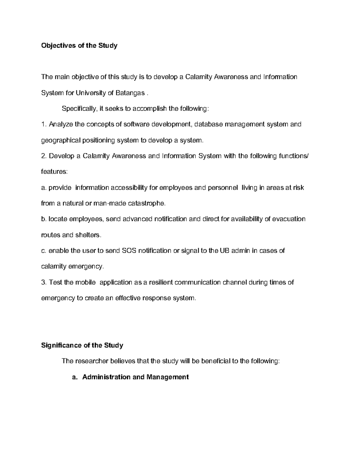 Objectives of the Study - Specifically, it seeks to accomplish the ...