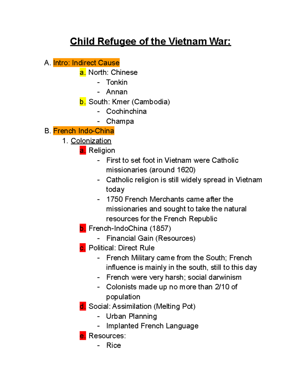 Child Refugee of the Vietnam War Notes - Child Refugee of the Vietnam ...