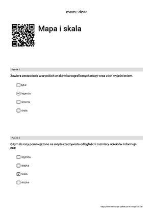 Mapa i skala - RozwiĄŻ - dobrze - Mapa i skala Pytanie 1 Zawiera ...