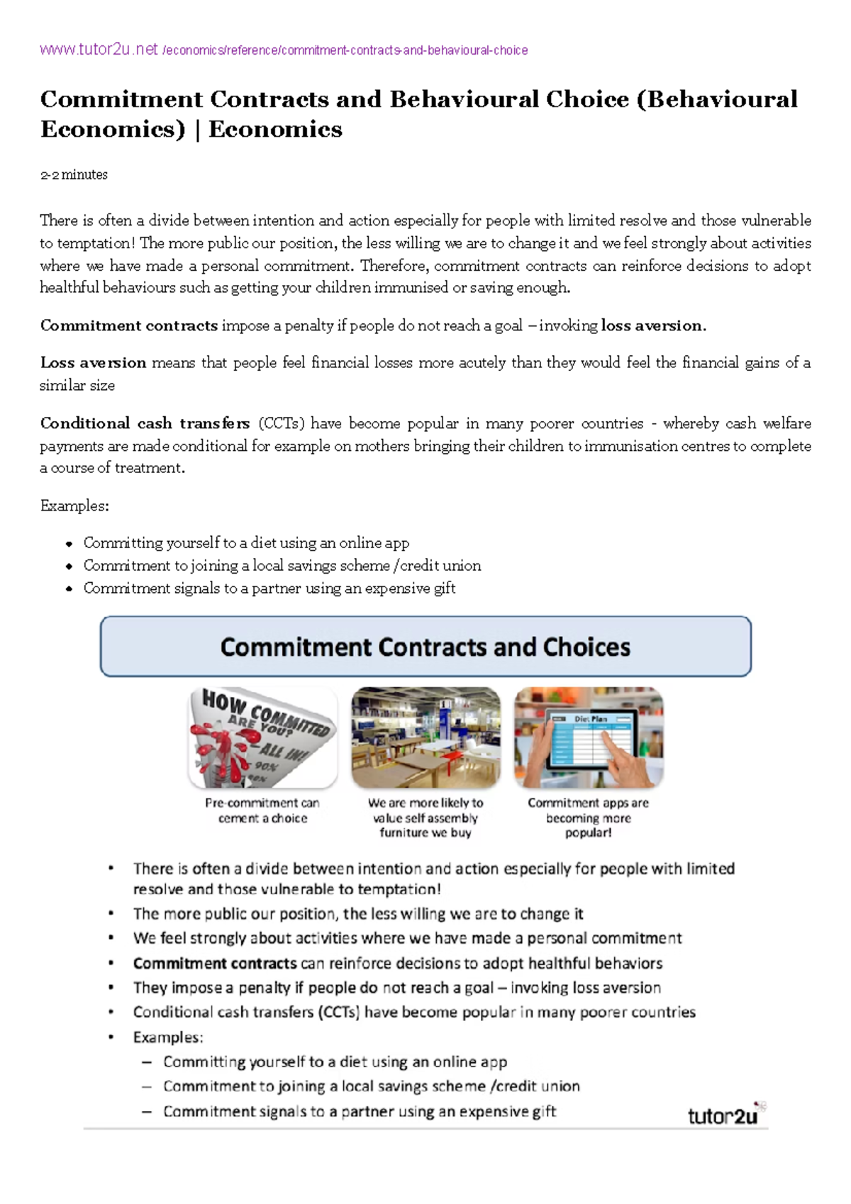 Commitment Contracts and Behavioural Choice (Behavioural Economics ...