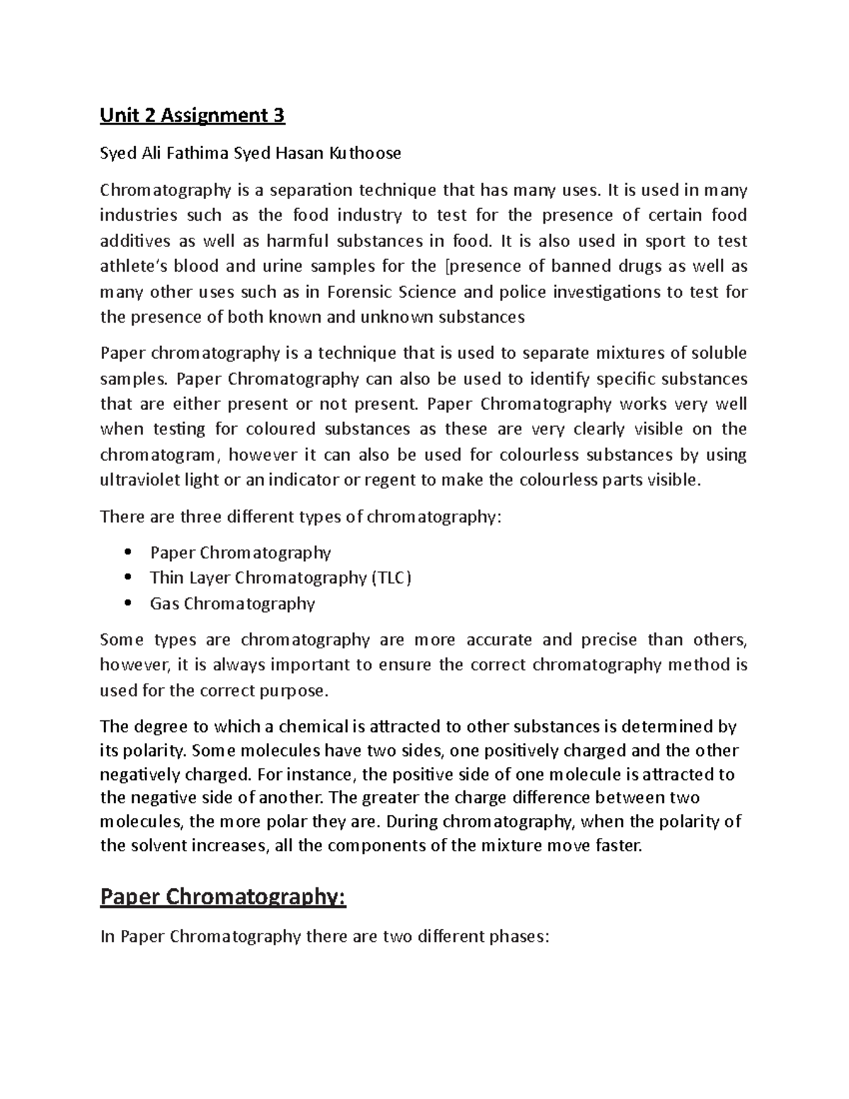 Unit 2 Assignment 3 Separate to Identify - Unit 2 Assignment 3 Syed Ali ...