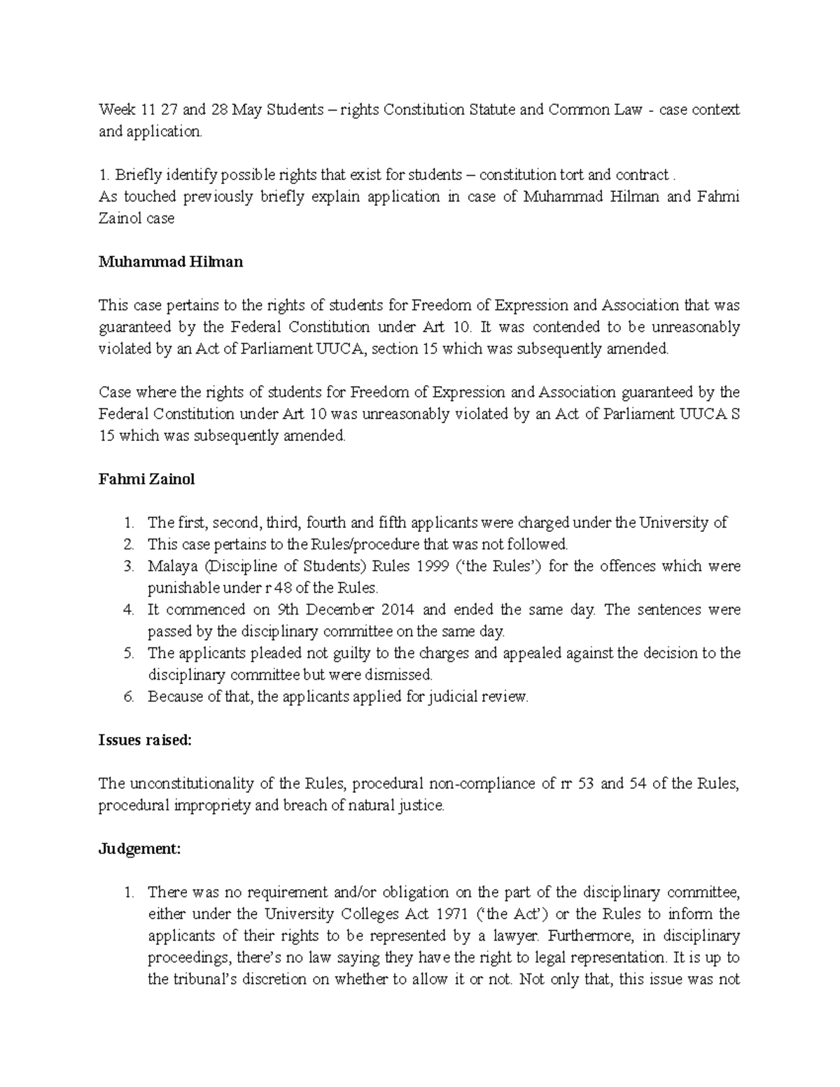 Week 11 - Contracts in Education (Student) - Week 11 27 and 28 May ...