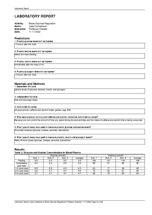 Chp 19 Laboratory report - Laboratory Report LABORATORY REPORT Activity ...